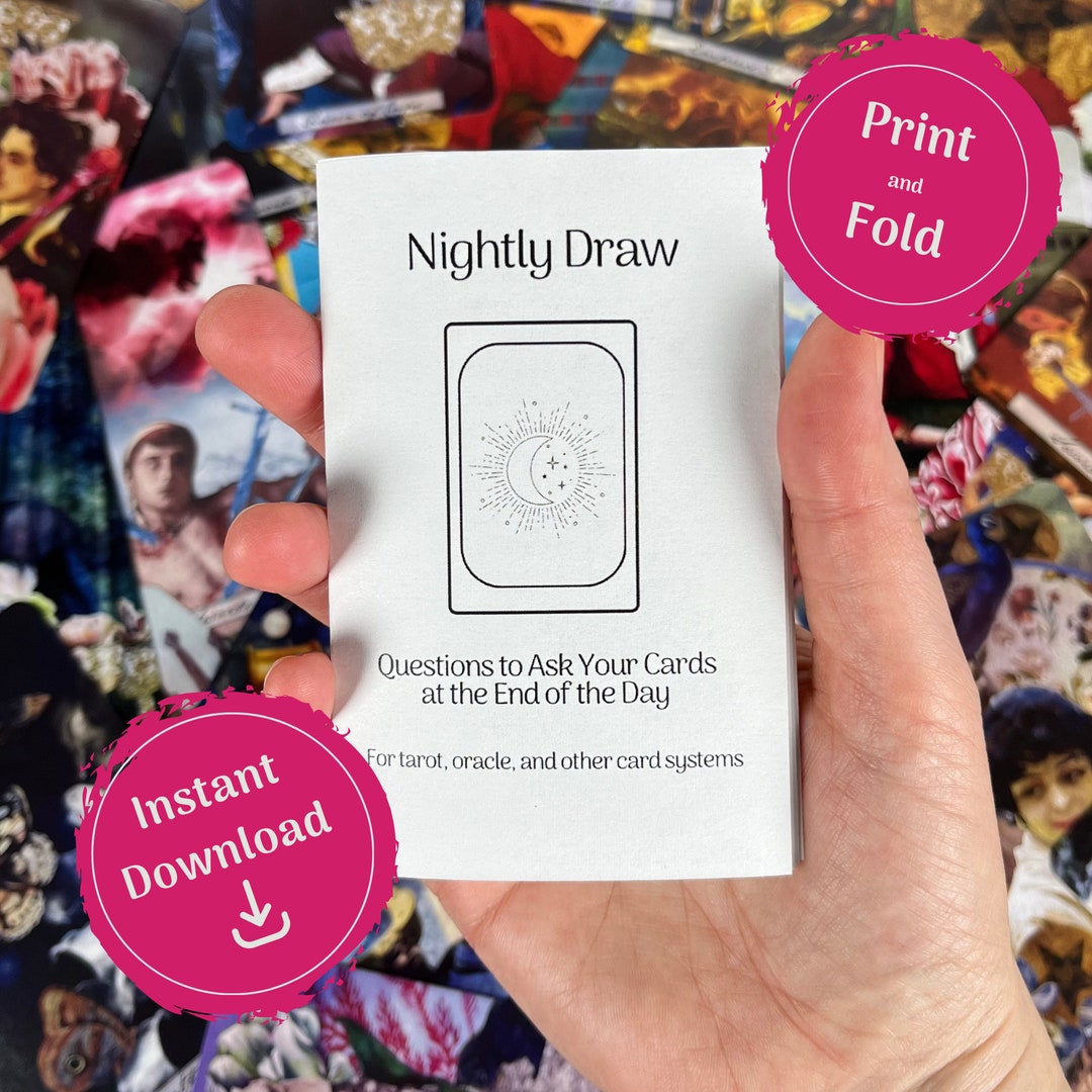 Nightly Draw Questions to Ask Your Cards Printable Mini Zine and ...