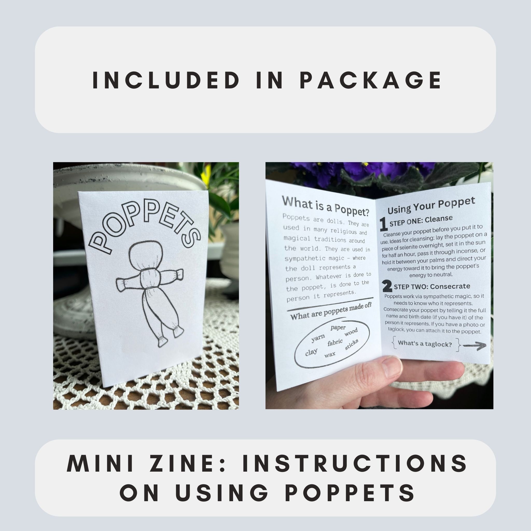 Mini Poppet Spell Doll and Mini Zine poppet Has Never Been Pierced Made ...