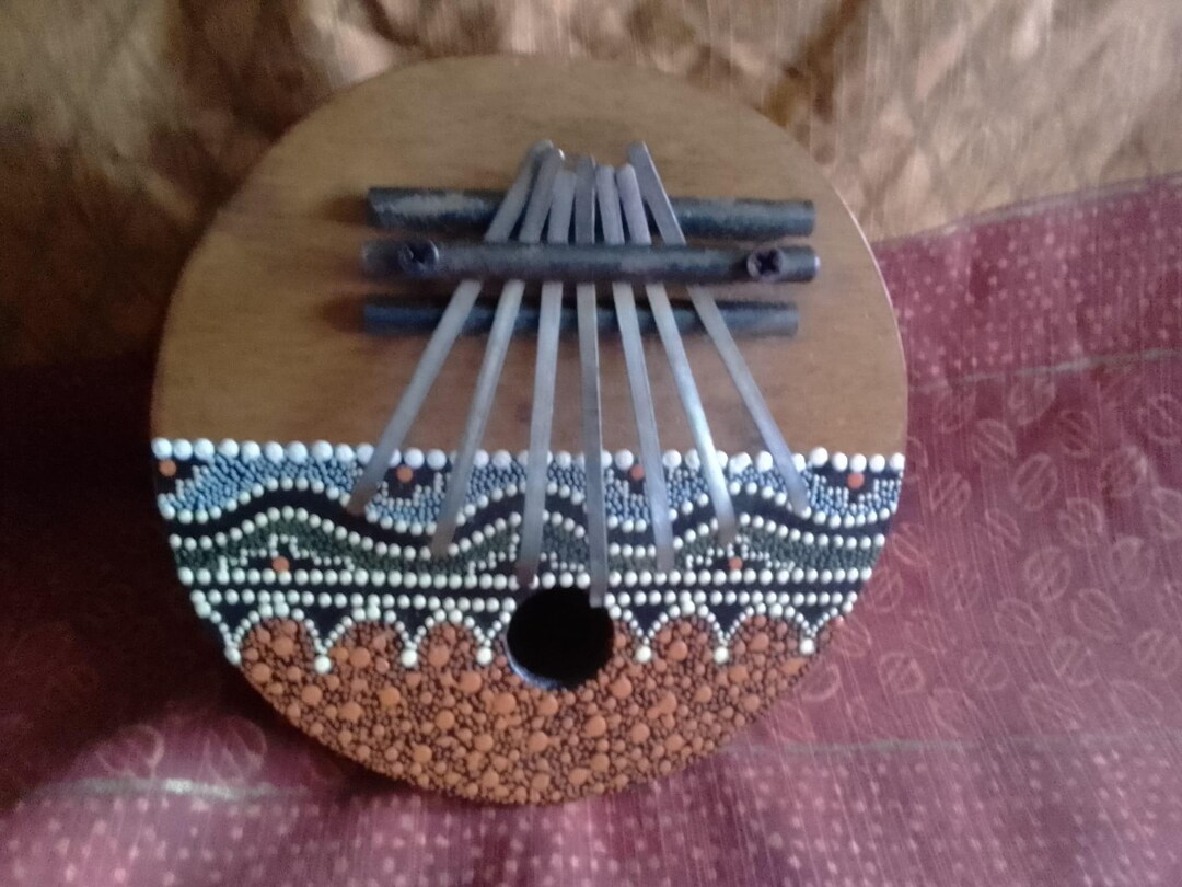 Unusual Wooden Upcycled Percussion Instrument, With Aboriginal ...