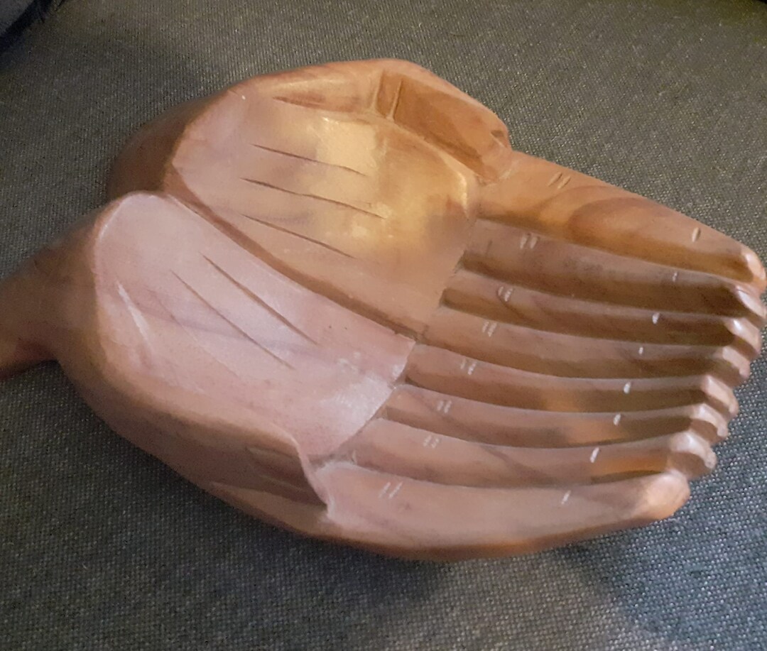 Unusual Hand Made Wooden Bowl, Cupped Hands Design - Etsy