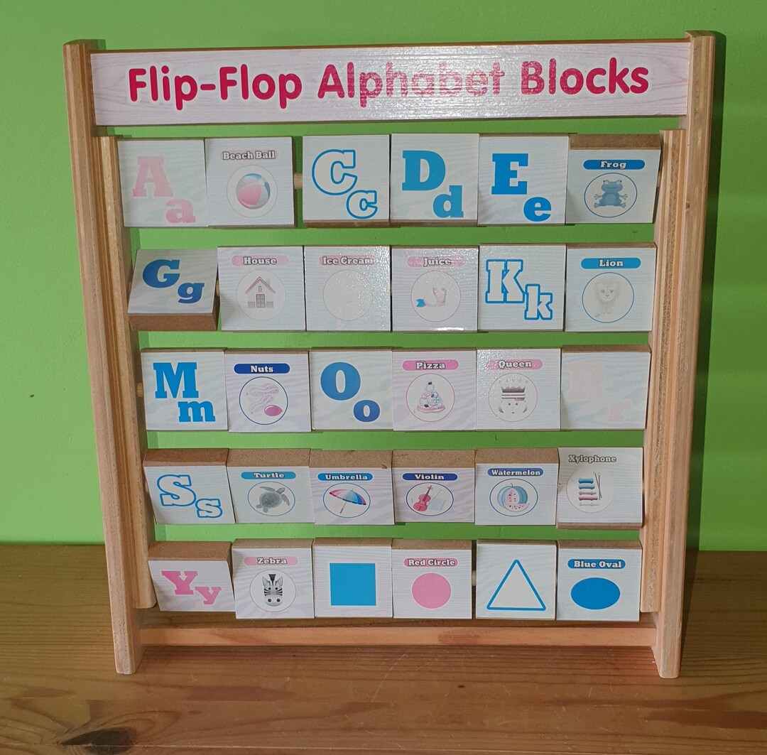 Traditional Children's Toy, Abacus Style Alphabet Blocks, Rescued ...