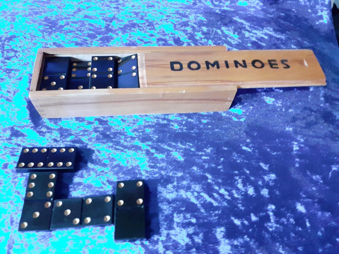 Traditional Dominoes Game in Wooden Box (upcycled Item) - Etsy