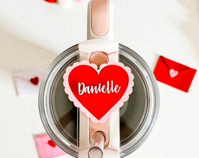 Valentines Day Heart Stanley Topper, Everyday Tumbler Tag, Heart ...