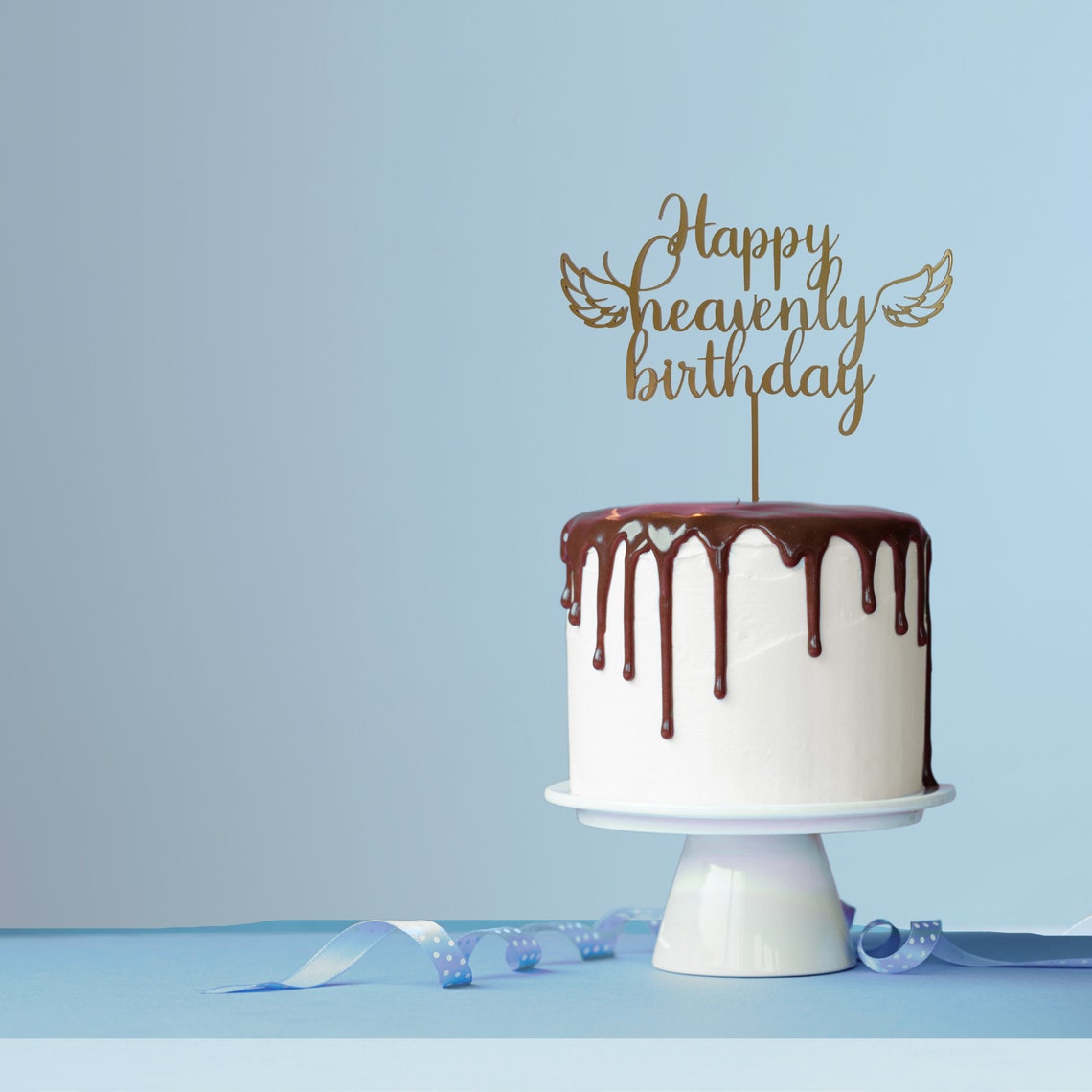 Heavenly Birthday Cake Topper Gold Topper Acrylic - Etsy