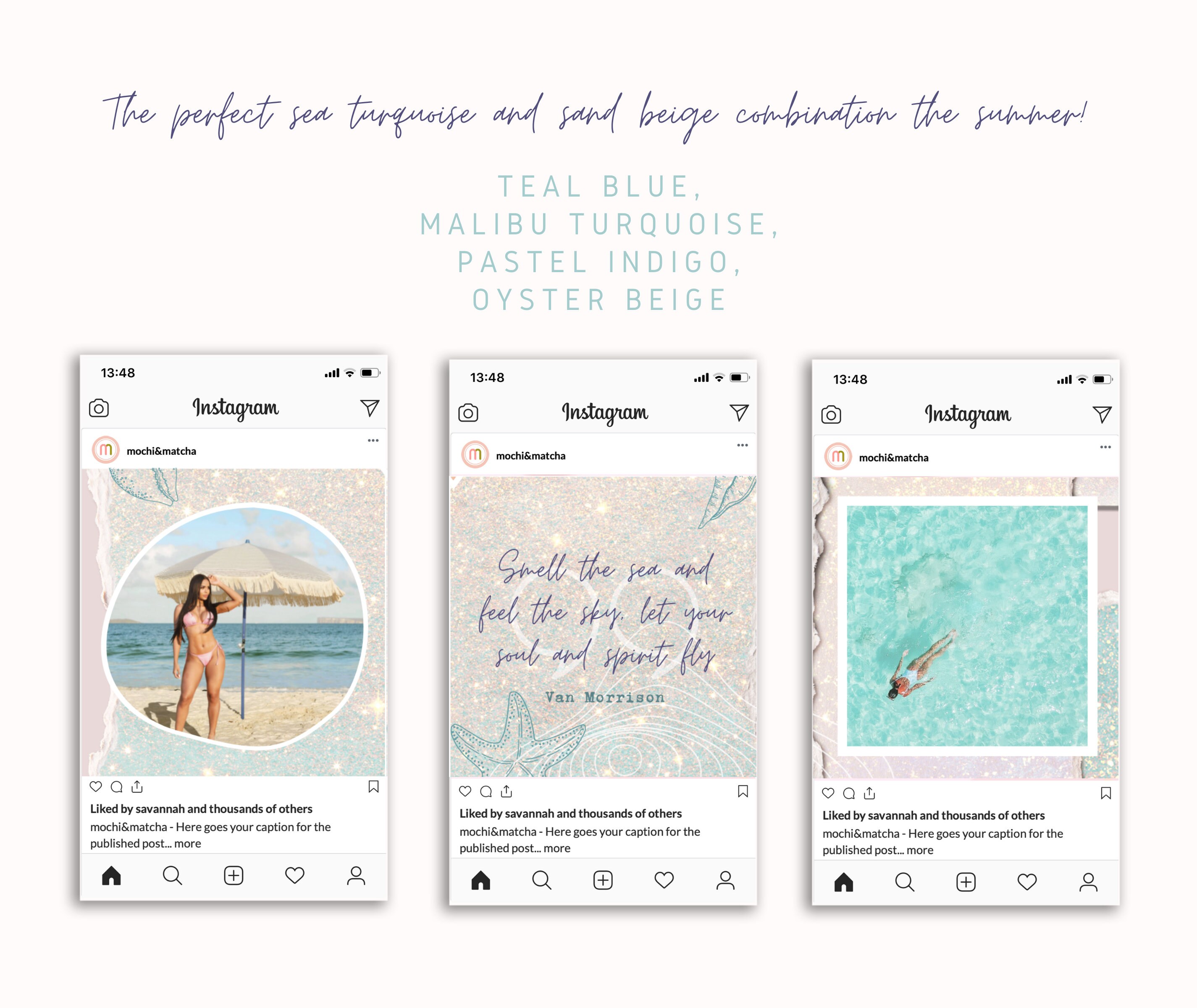 Ocean Instagram Puzzle Template for Canva | Beach Themed Instagram for ...