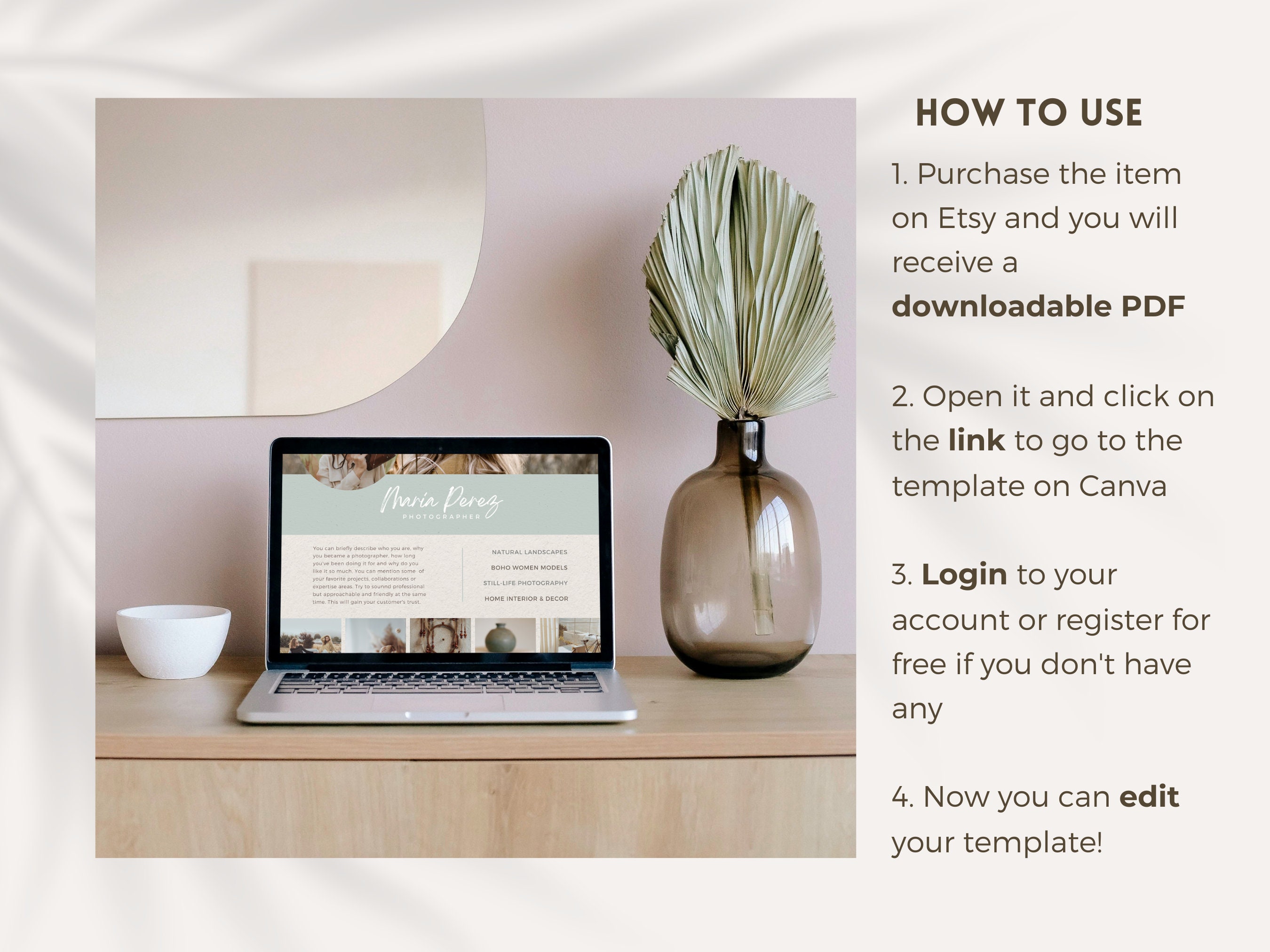 Photographer Media Kit Template for Canva, Photographer Branding Kit ...