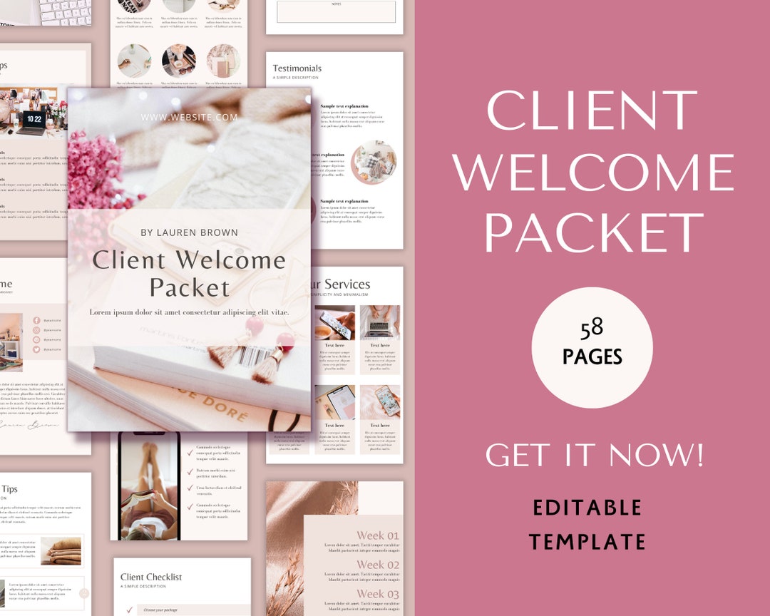 Client Welcome Packet Template, Client Onboarding Guide, Service and ...