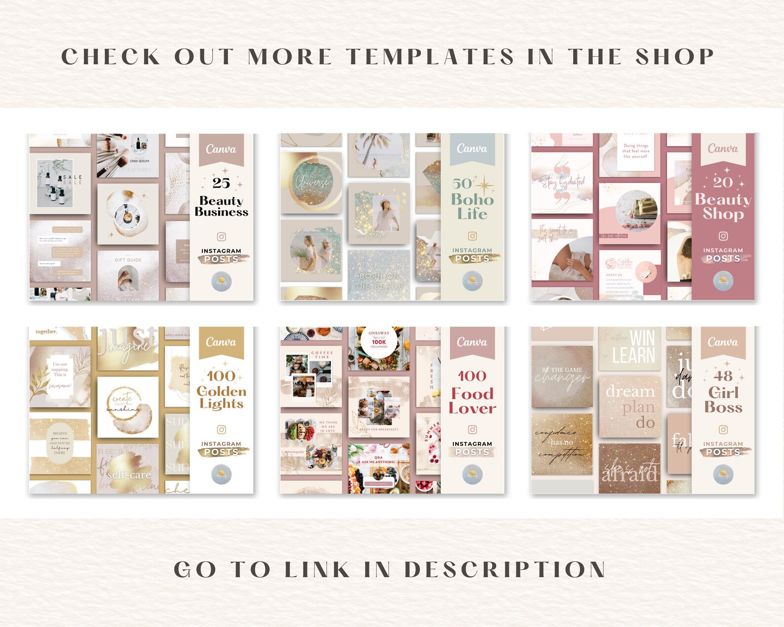 Rose Gold Instagram Story Templates, Boho Instagram Stories, Blush ...