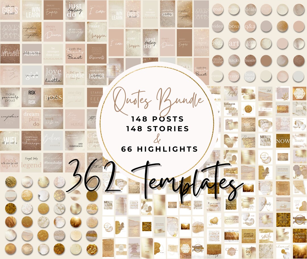 Instagram Motivational Quotes Bundle, Empowerment IG Quote Posts Pack ...