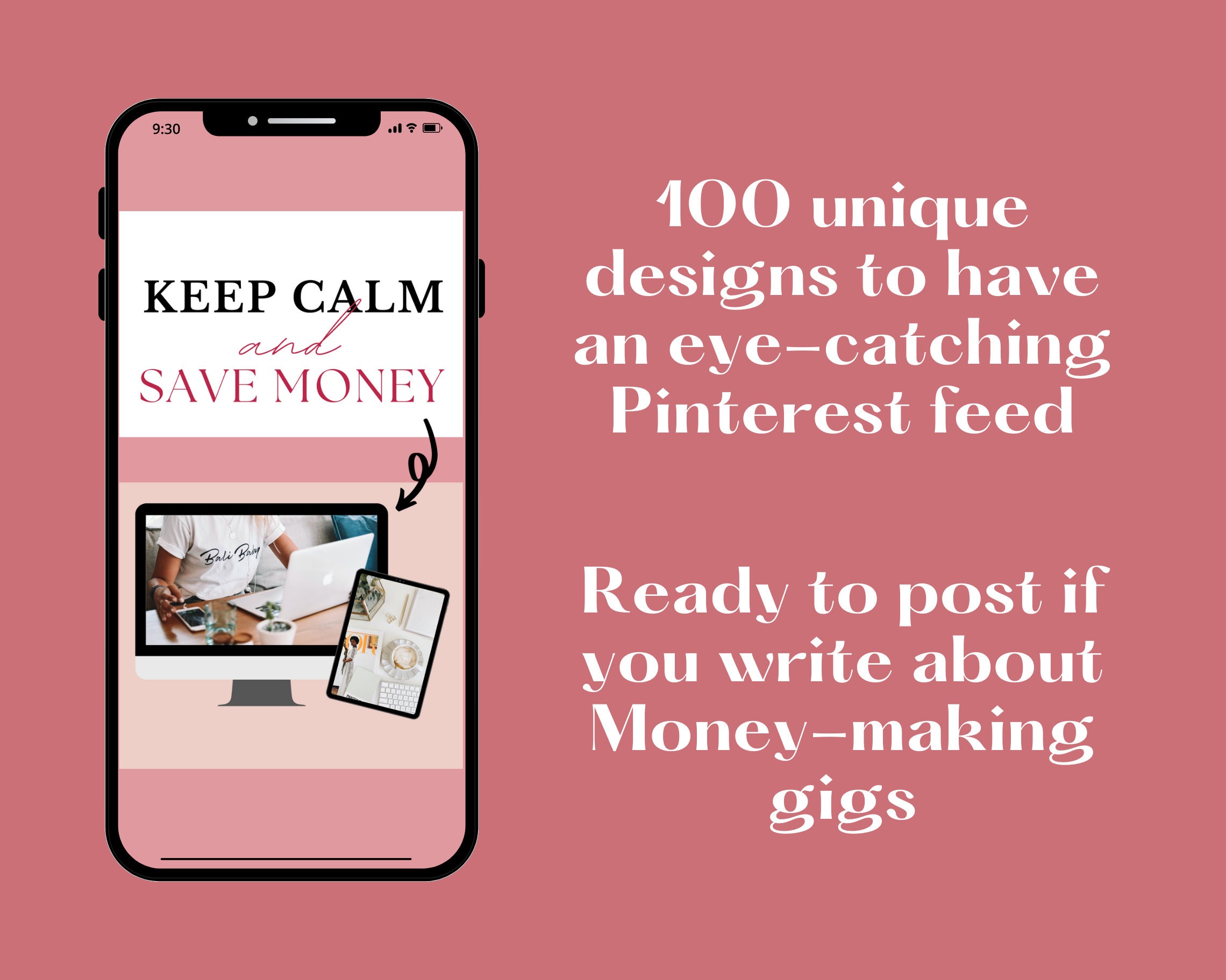 Pink Pinterest Pin Templates, Pinterest Pins Bundle, Blogger Pinterest ...