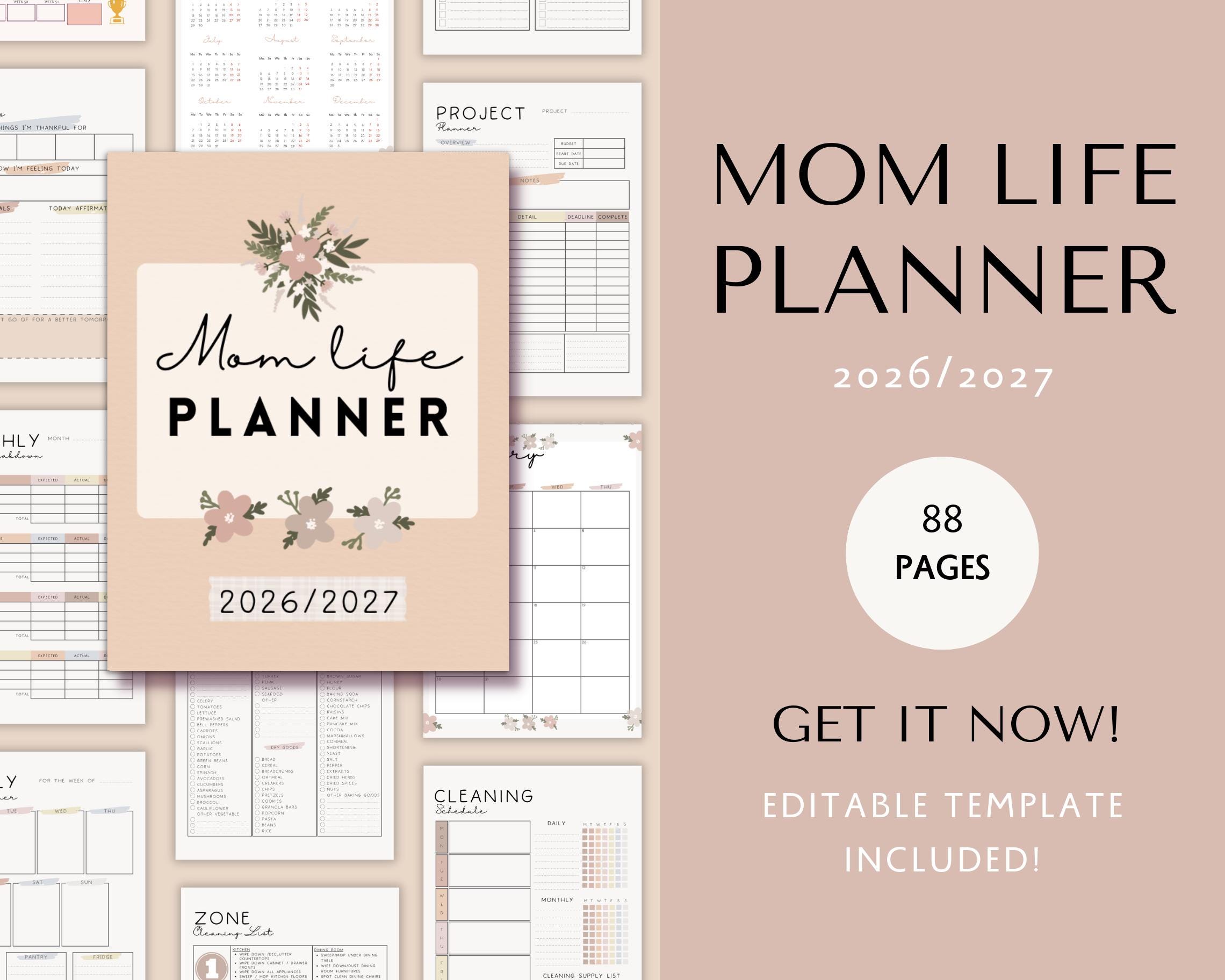 Mom Life Planner Digital, Household Planner Printable, Home Management ...