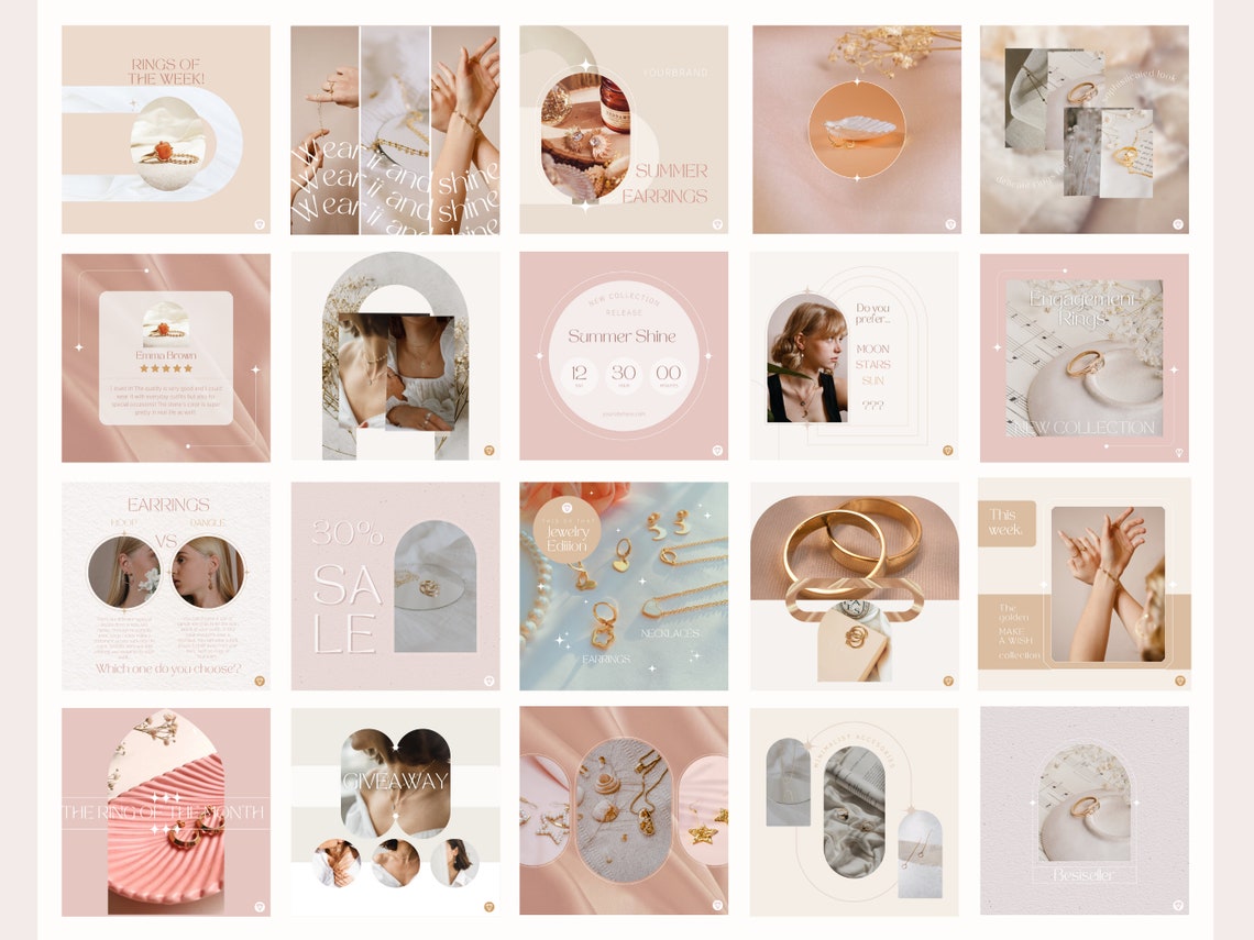 Jewellery Instagram Posts Jewelry Business Branding Necklace - Etsy