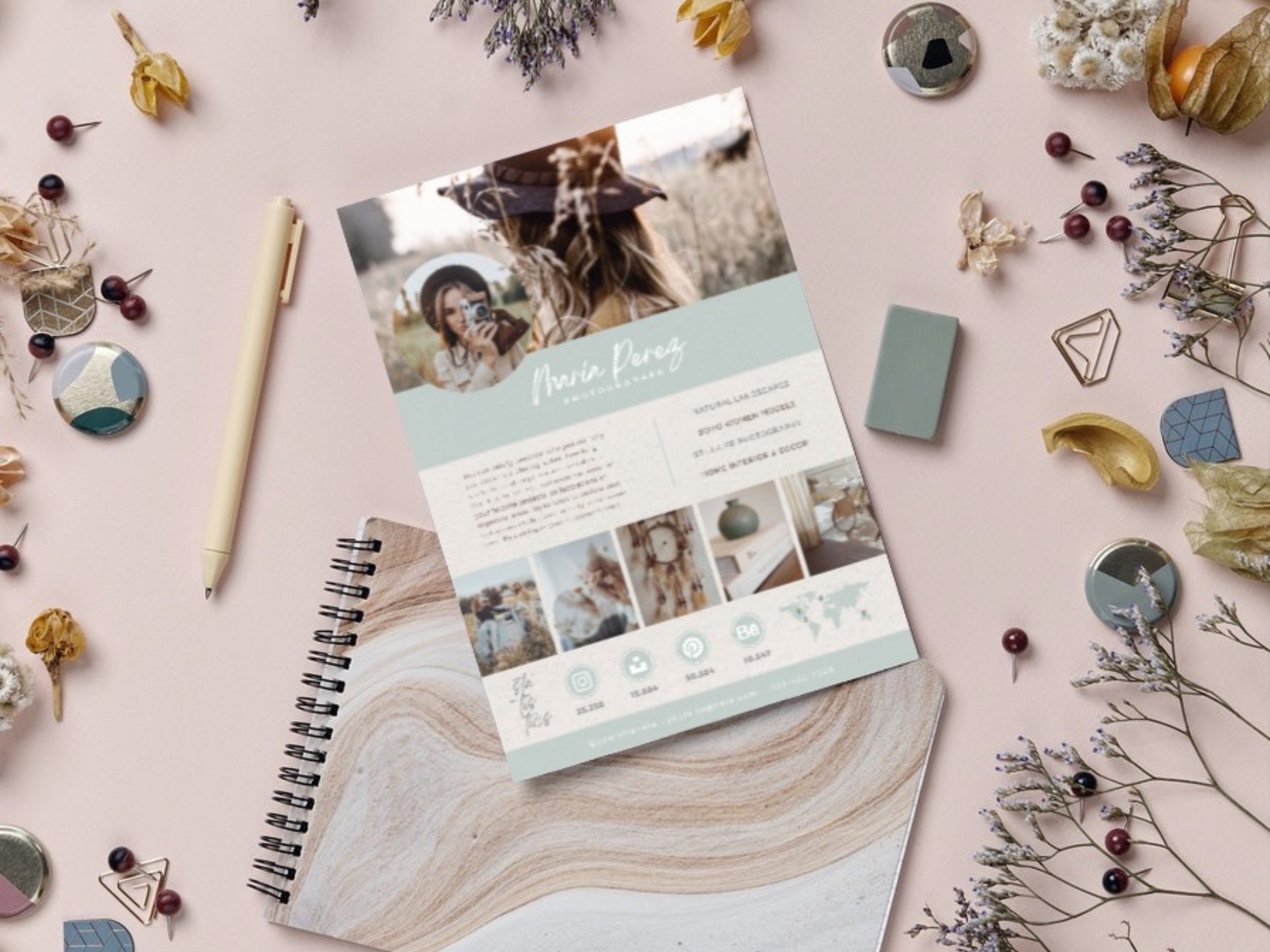 Photographer Media Kit Template for Canva, Photographer Branding Kit ...