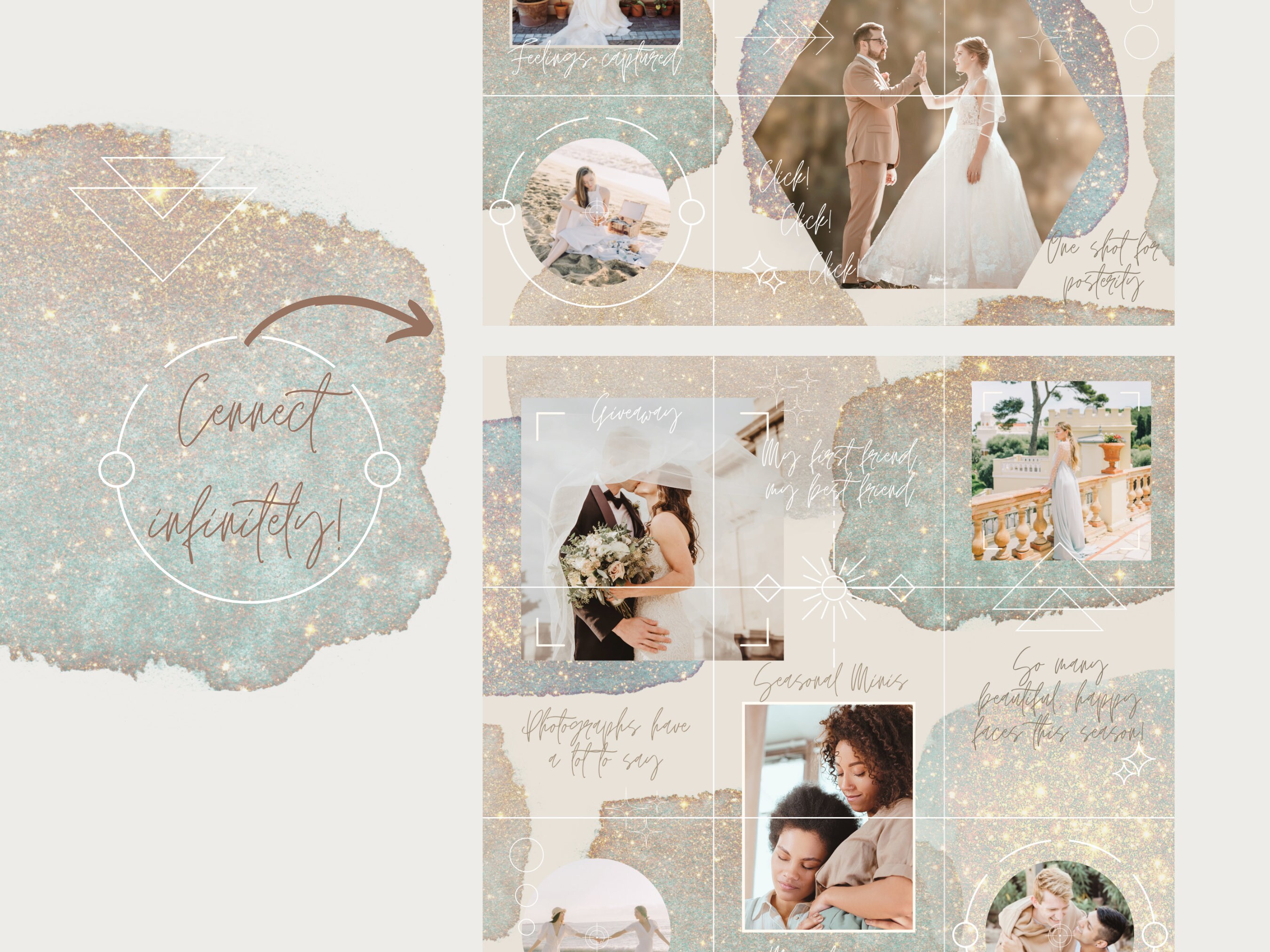 Instagram Bundle for Photographer, Instagram Templates Kit Gold ...