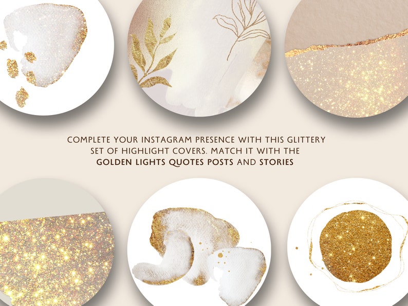 Abstract Gold Instagram Highlights Golden Shapes Instagram - Etsy