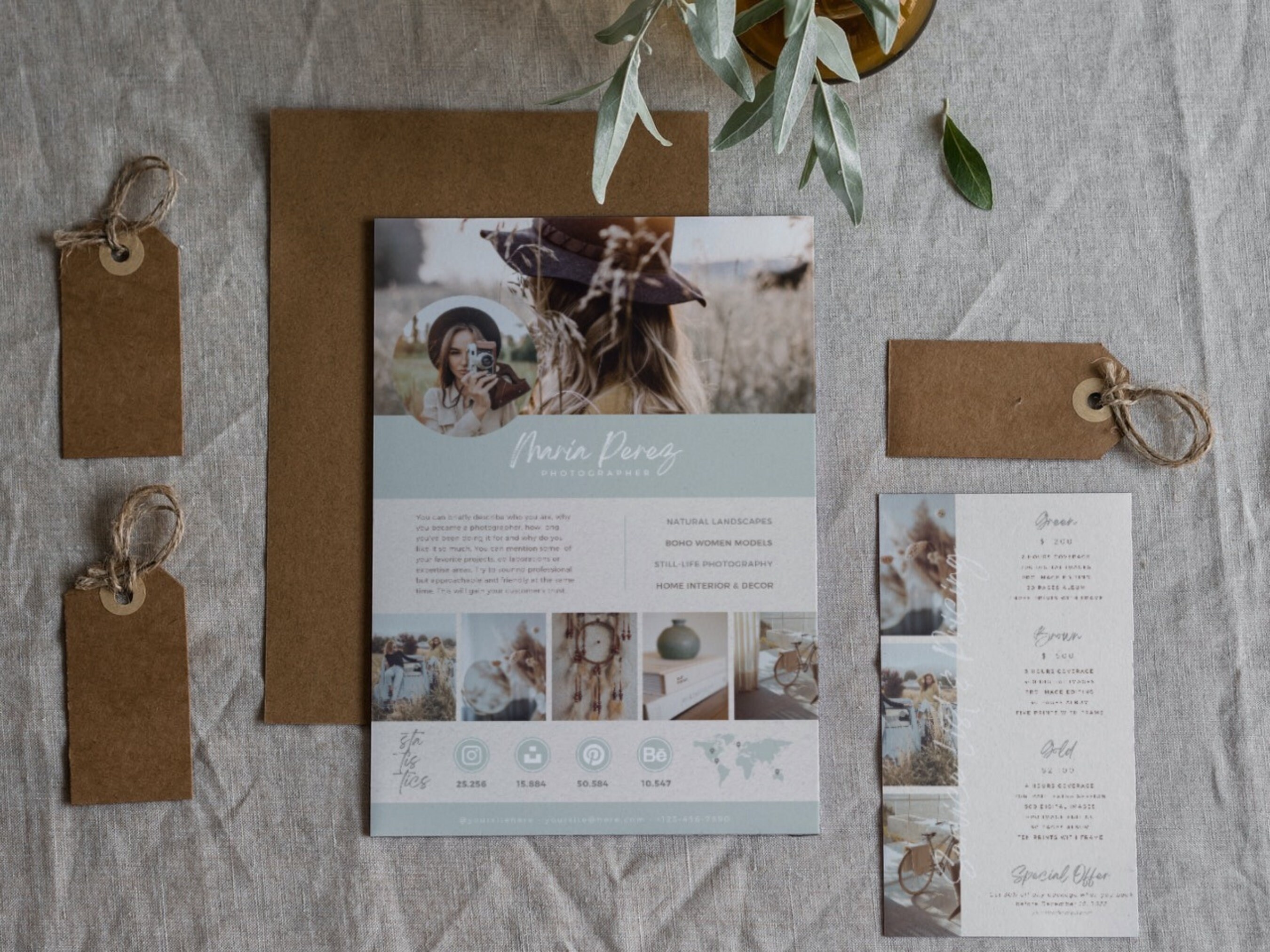 Photographer Media Kit Template for Canva, Photographer Branding Kit ...