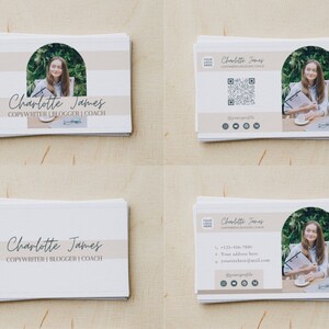 Business Card Template for Coach, QR Code Digital Business Card White ...