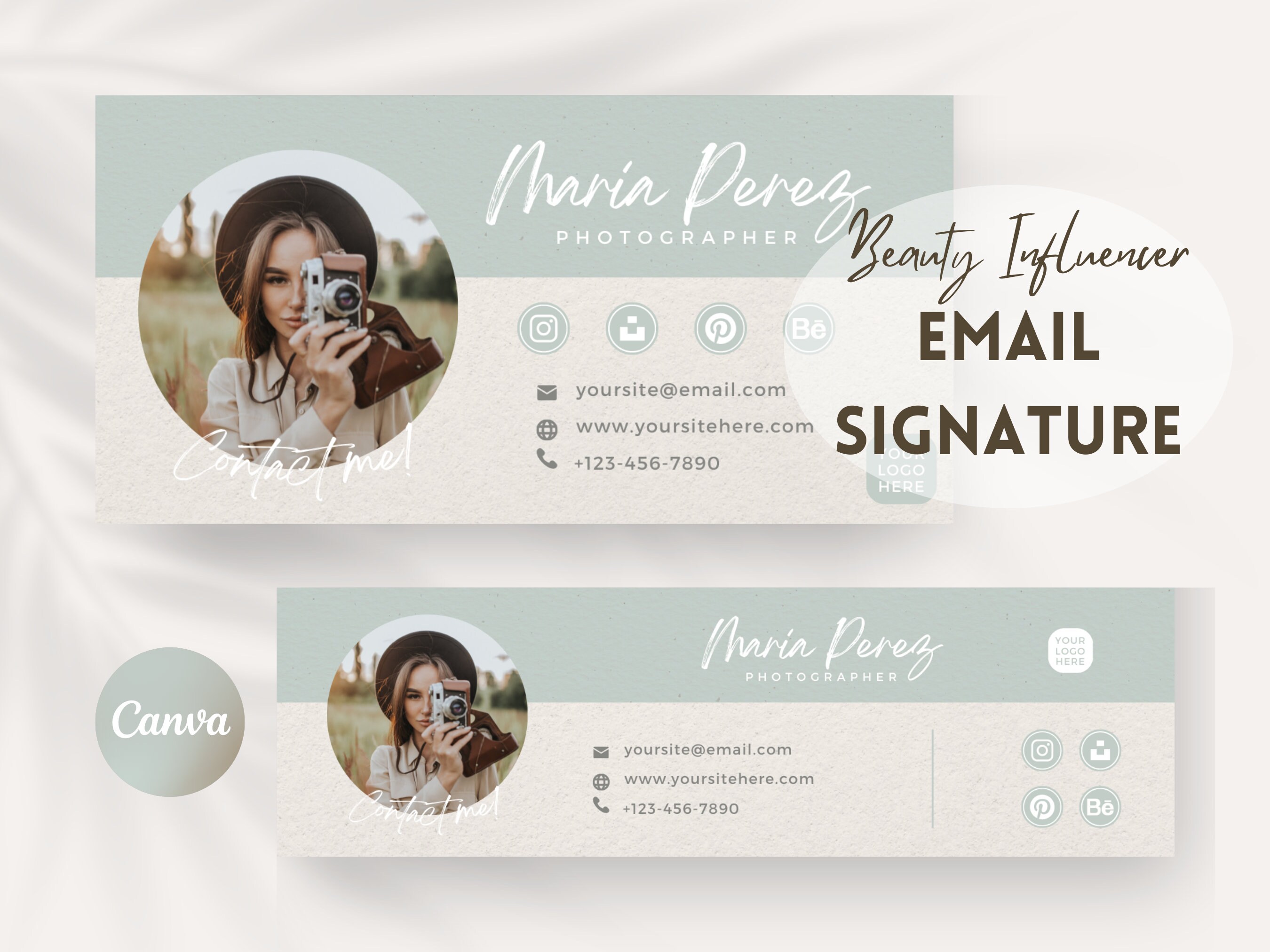 Photographer Email Signature Canva Template, Email Signature for ...