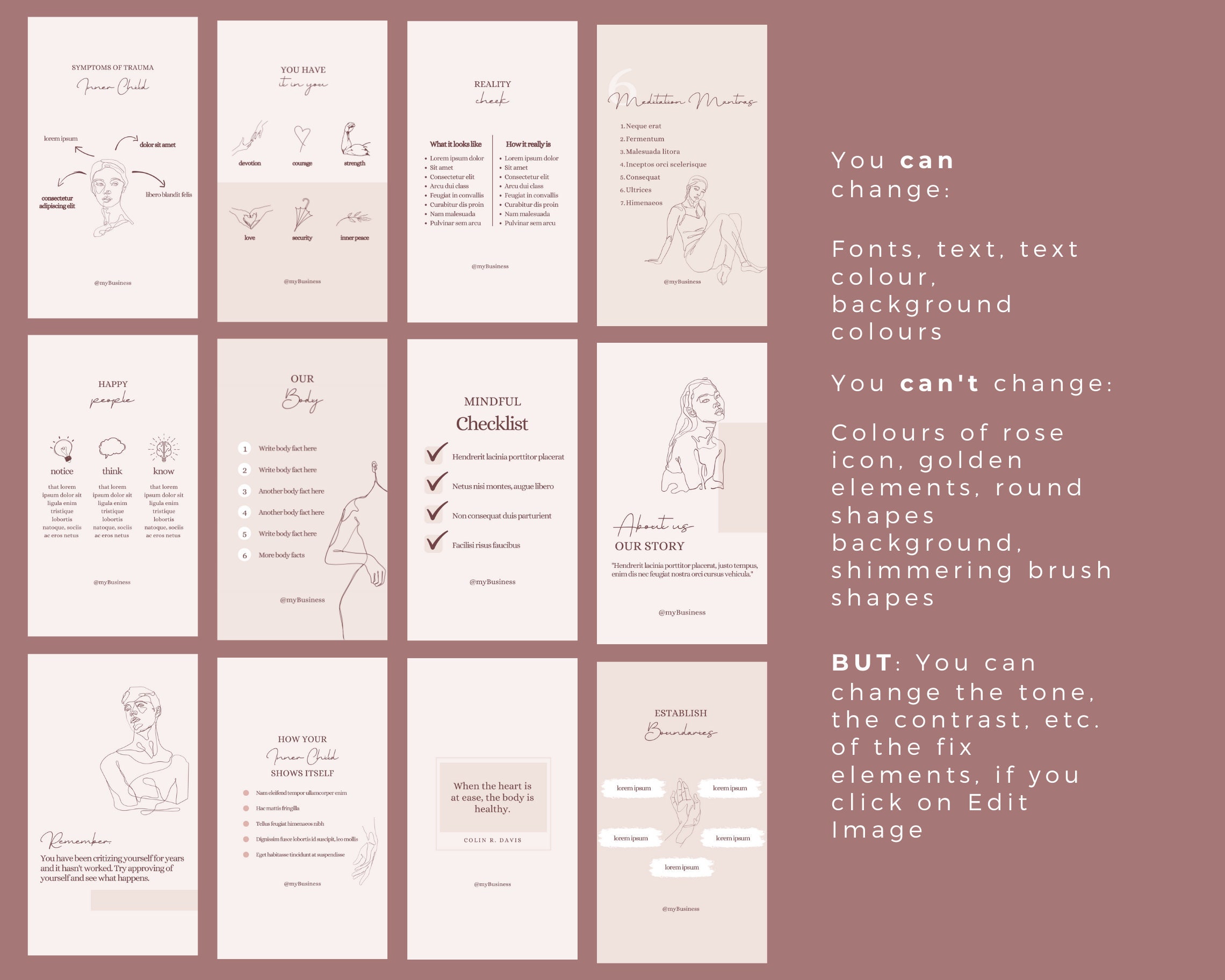 Coach Instagram Story Templates Inner Child Healing Template - Etsy