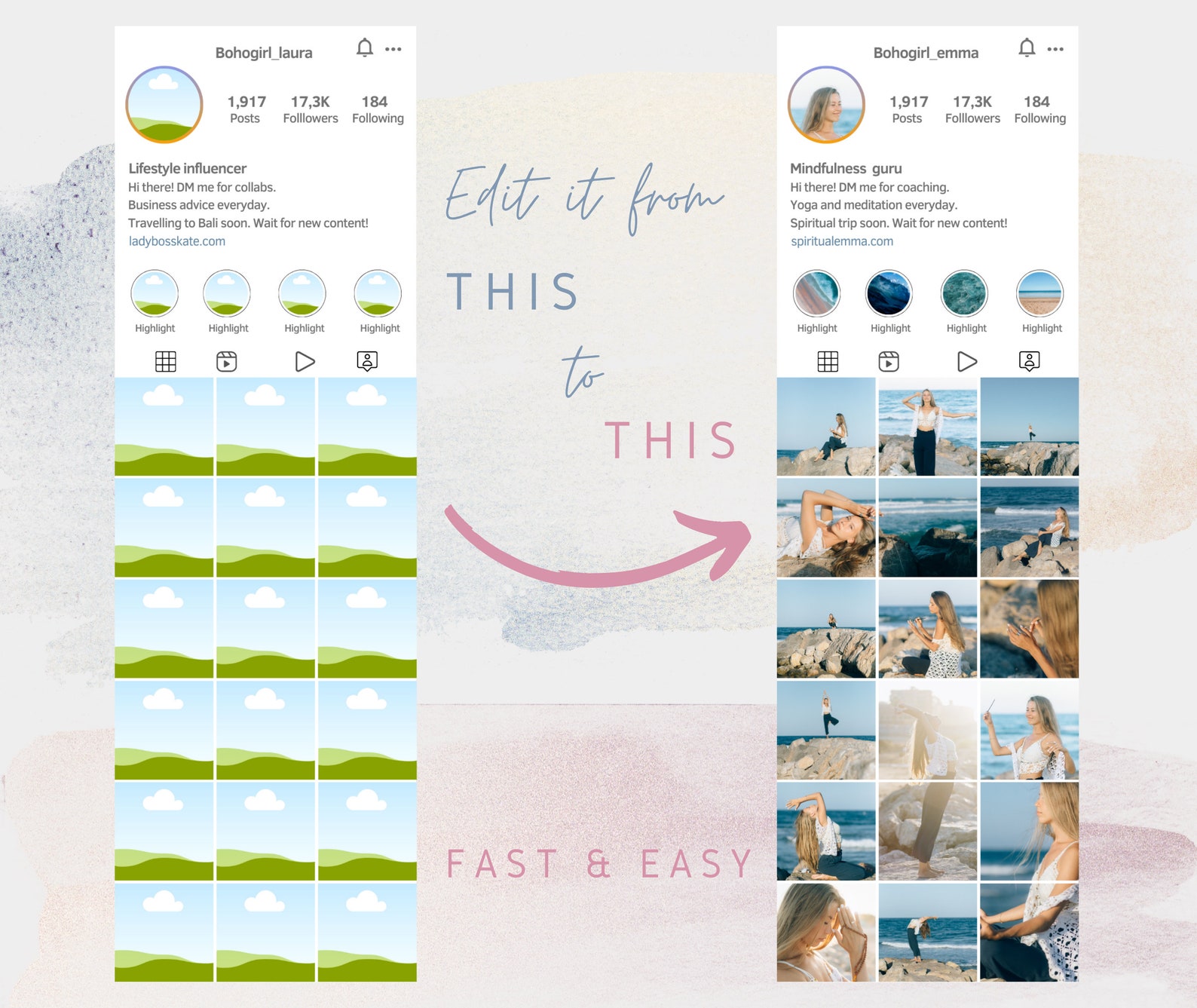 Instagram Grid Planner Canva Template, Editable Instagram Planner, Easy ...