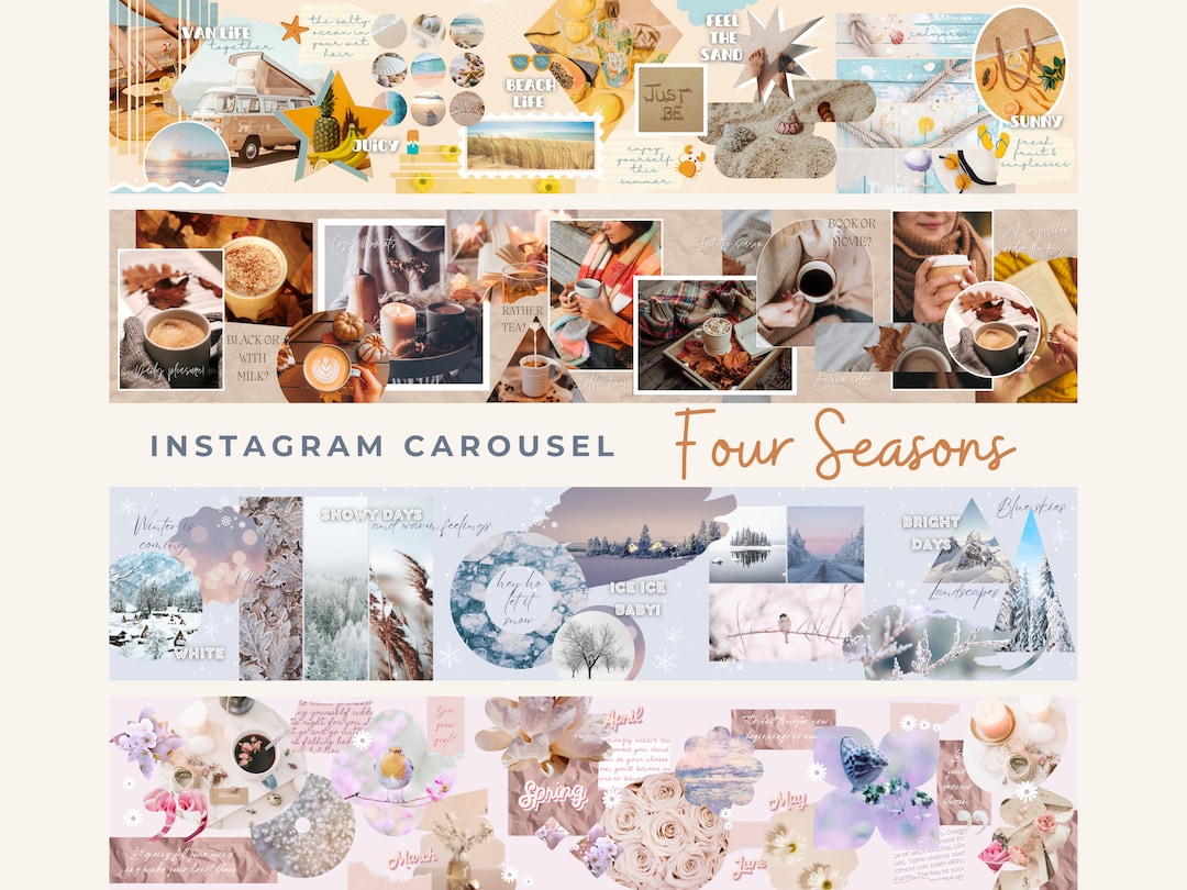 Instagram Carousel Template for Canva, Photo Collage for Instagram ...