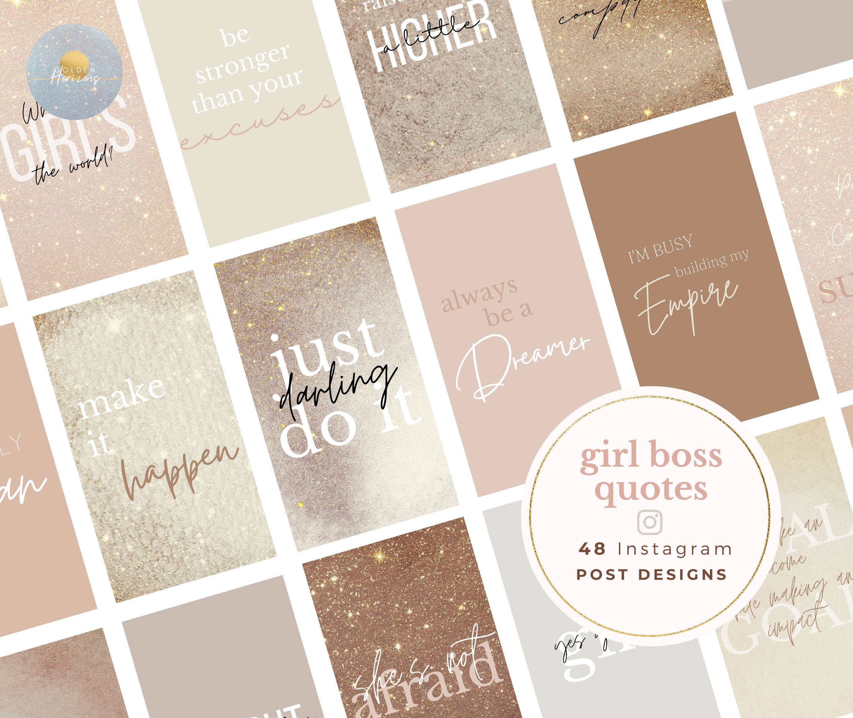 Instagram Motivational Quotes Bundle, Empowerment IG Quote Posts Pack ...