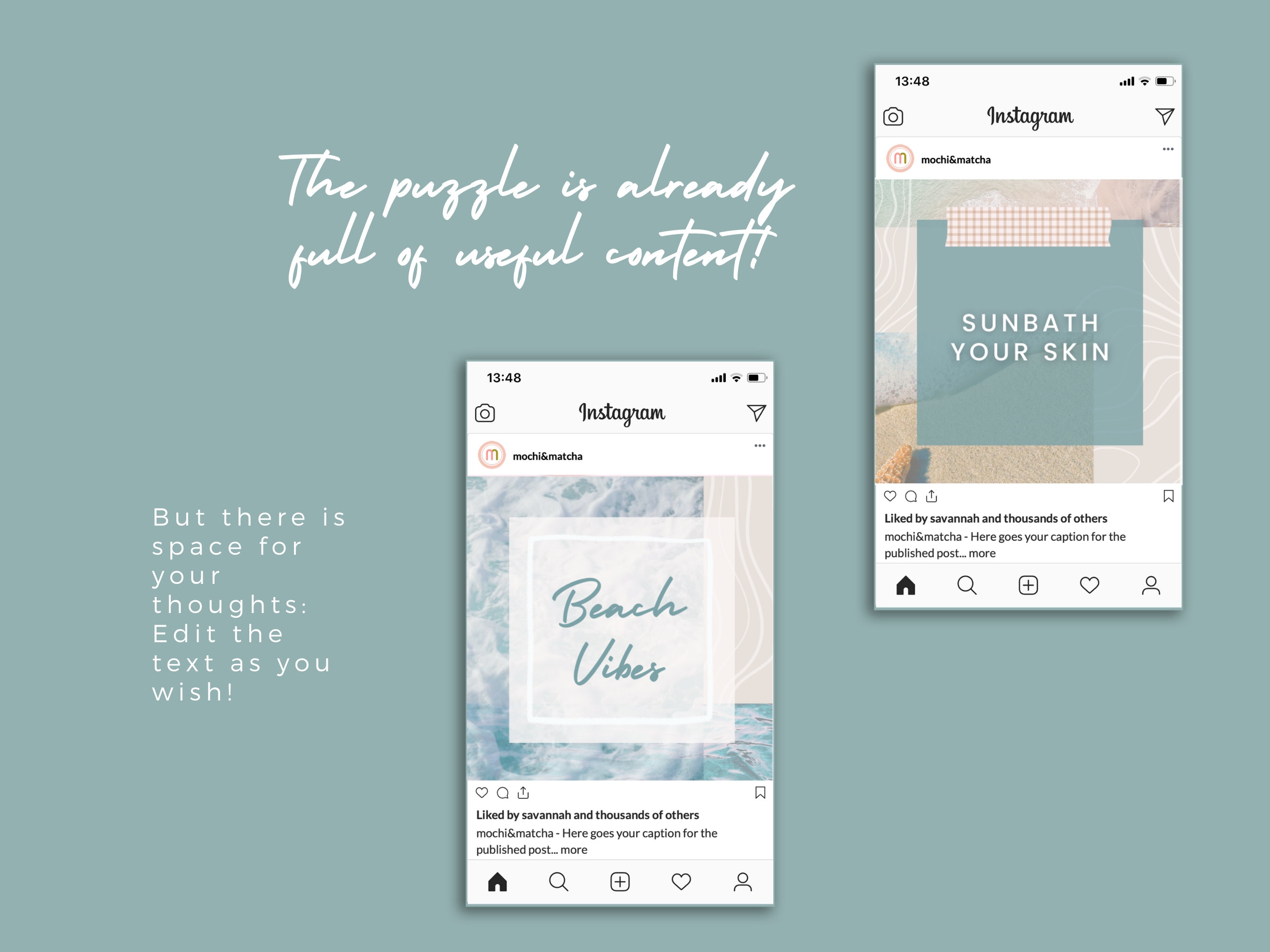 Beach Themed Instagram Templates, Sea Instagram Puzzle Feed, Turquoise ...