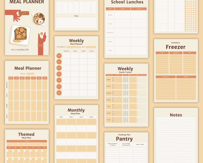 Weekly Meal Planner Template, Food Journal Printable, Editable Daily ...