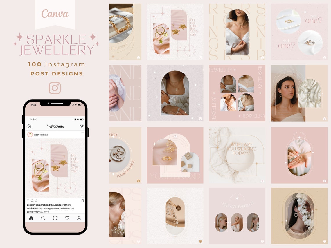 Jewellery Instagram Posts Jewelry Business Branding Necklace - Etsy