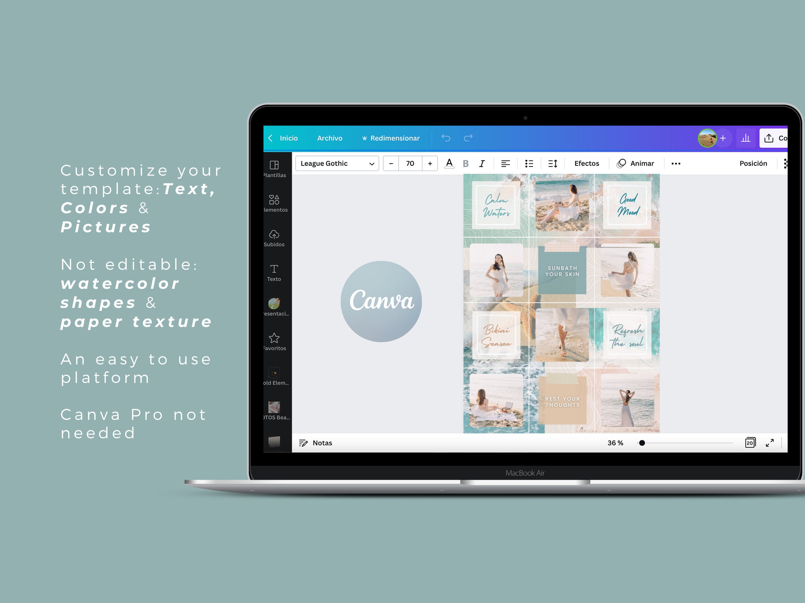 Beach Themed Instagram Templates, Sea Instagram Puzzle Feed, Turquoise ...