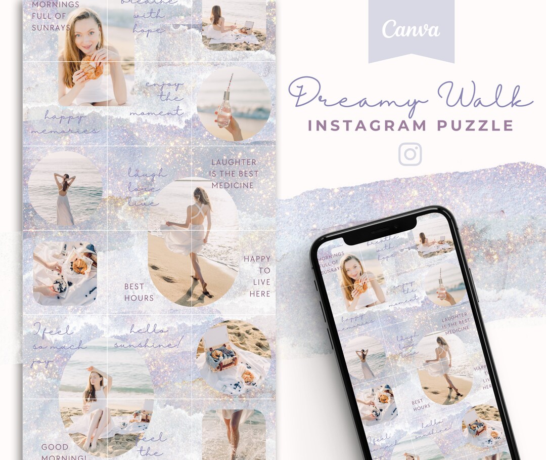 Dreamy Instagram Puzzle Template for Influencer, Celestial Instagram ...