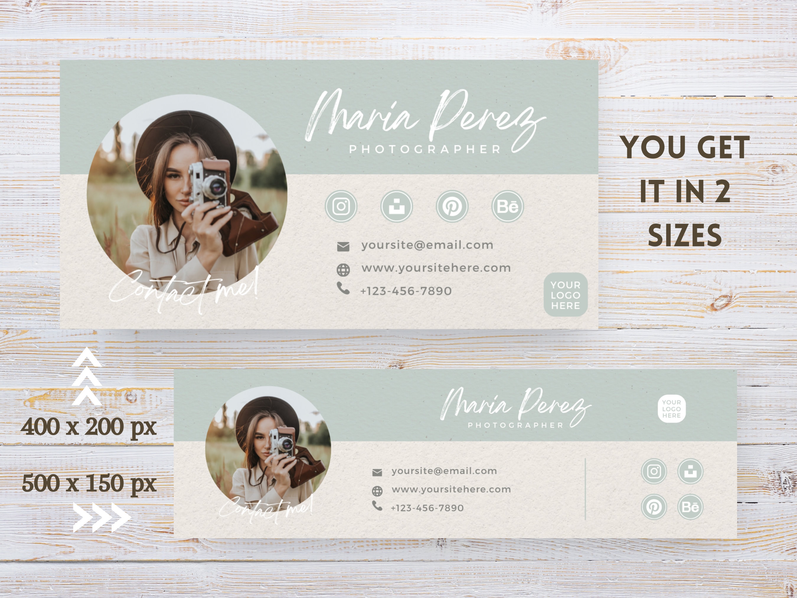 Photographer Email Signature Canva Template, Email Signature for ...