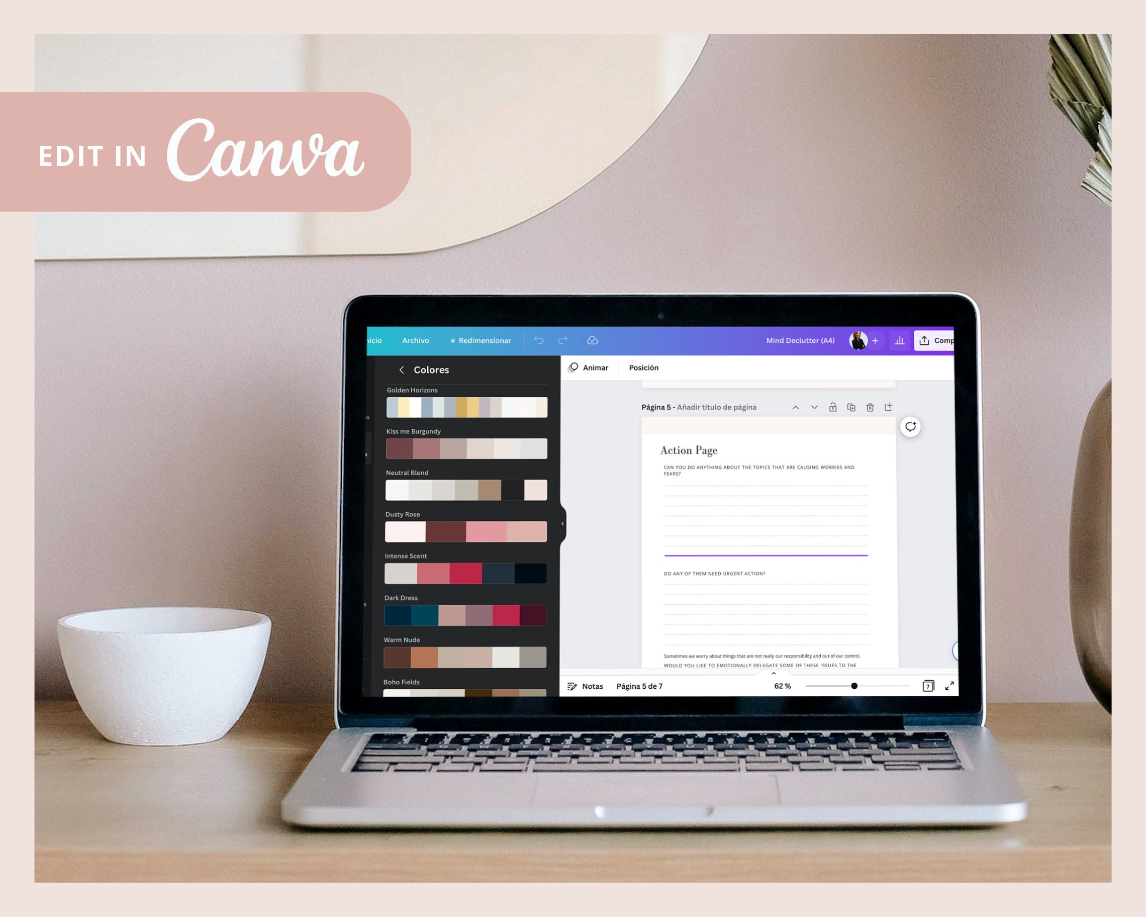 Mind Declutter Template, Brain Dump Printable, Brain Dump Planner Pages ...
