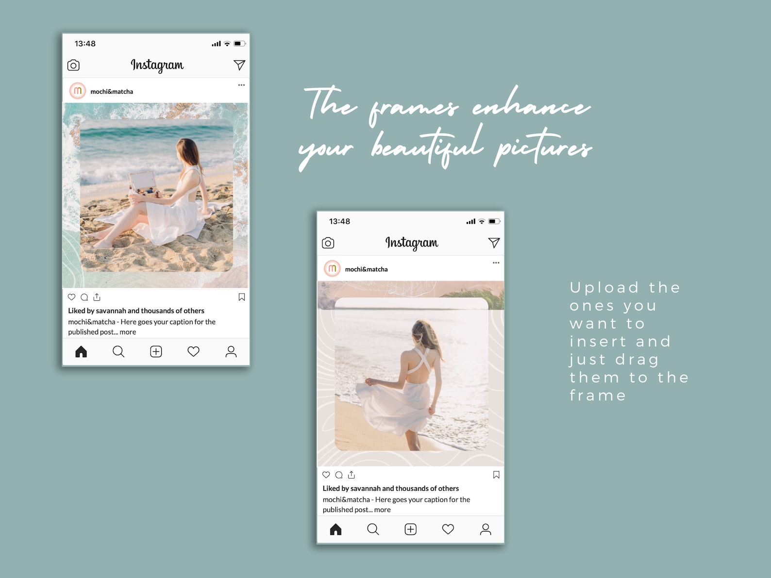 Beach Themed Instagram Templates, Sea Instagram Puzzle Feed, Turquoise ...