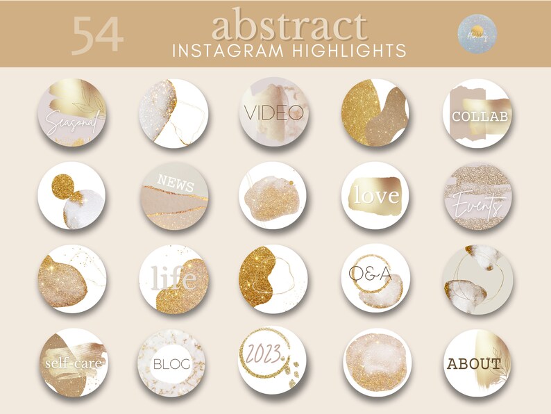 Abstract Gold Instagram Highlights Golden Shapes Instagram - Etsy