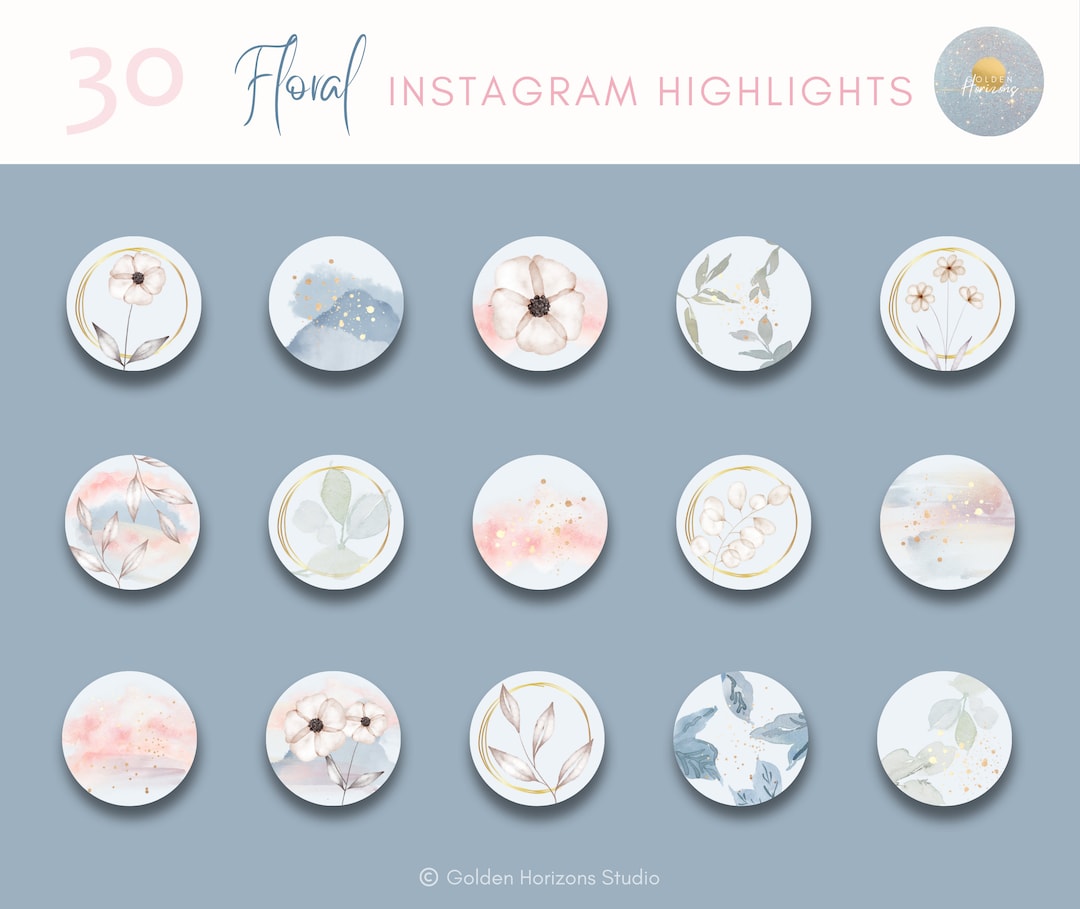 Flower Instagram Icons, Flower Instagram Highlight Cover, Watercolor ...