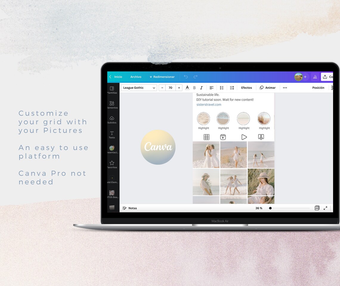 Instagram Grid Planner Canva Template, Editable Instagram Planner, Easy ...