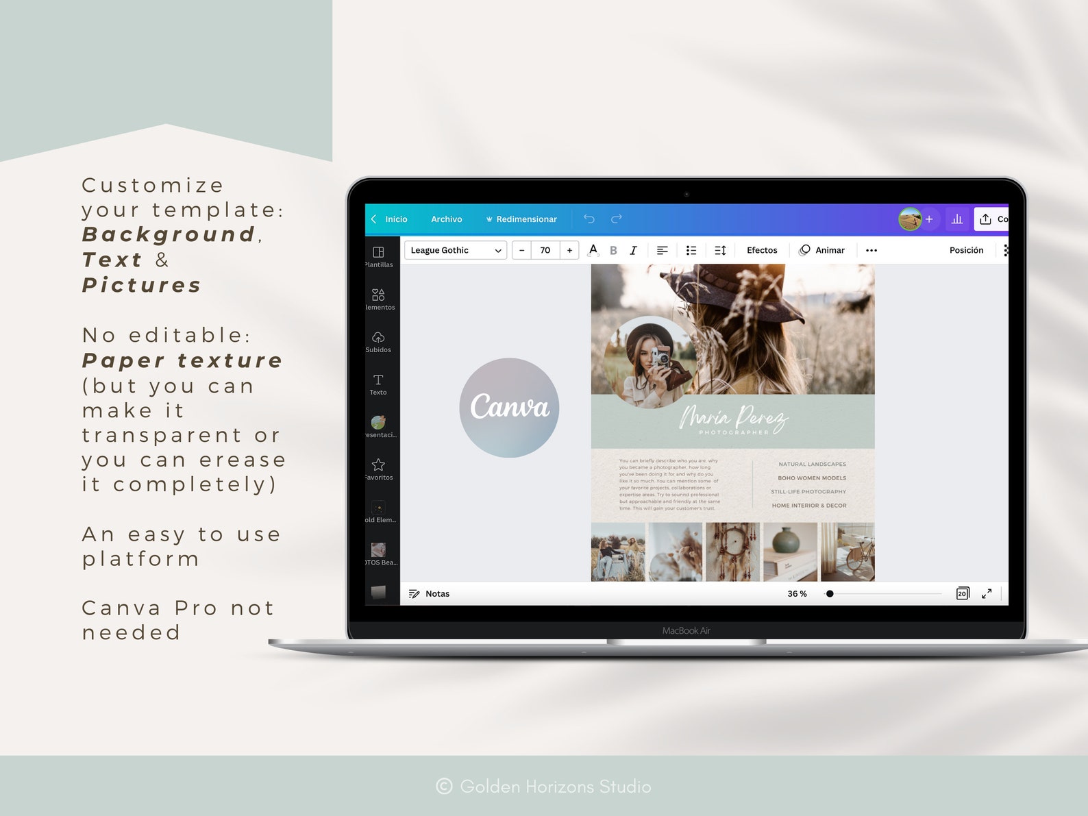 Photographer Media Kit Template for Canva, Photographer Branding Kit ...