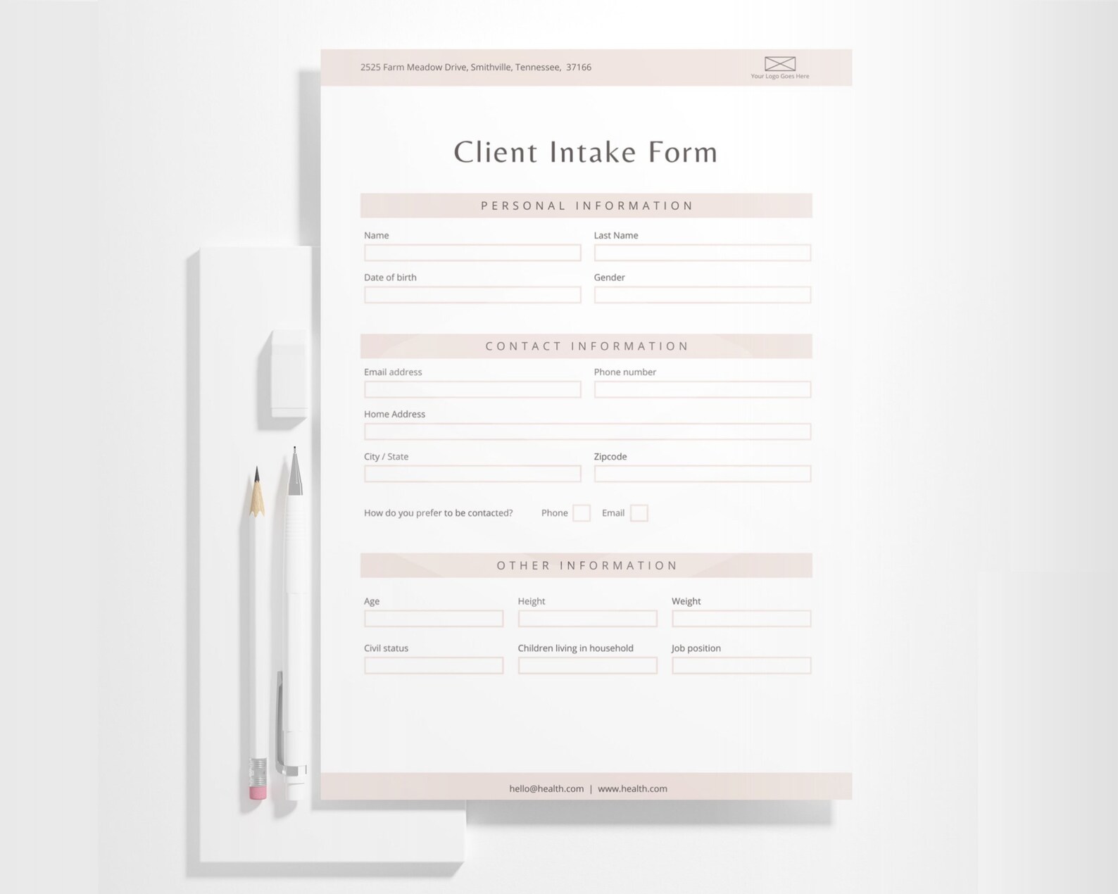 Counseling Intake Form, Client Intake Form Template, Coaching Intake ...