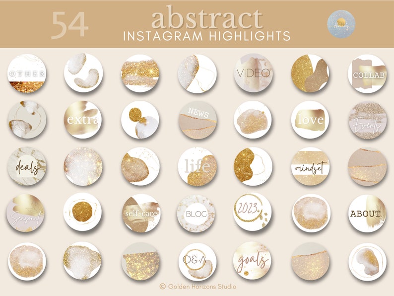 Abstract Gold Instagram Highlights Golden Shapes Instagram - Etsy