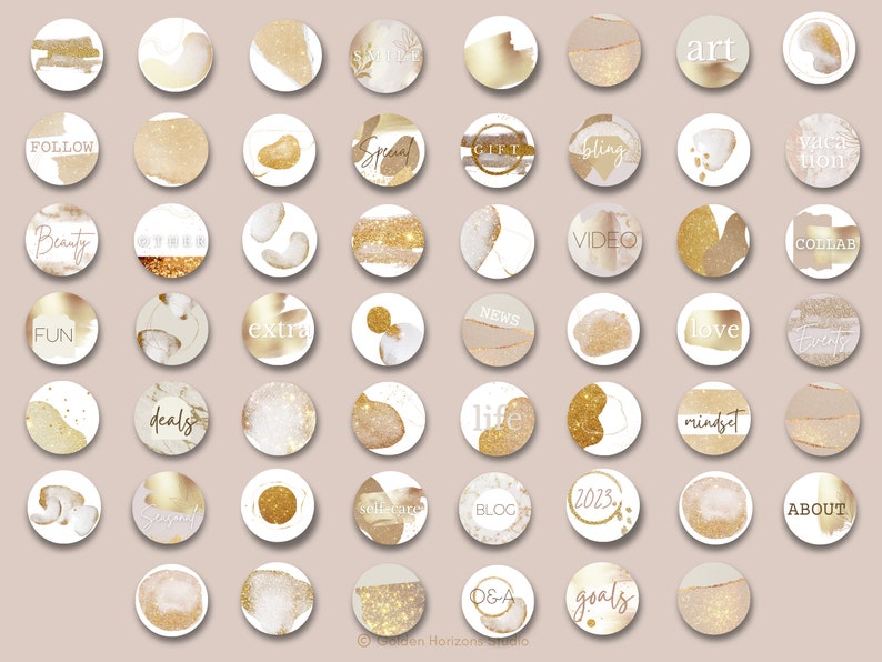 Abstract Gold Instagram Highlights Golden Shapes Instagram - Etsy