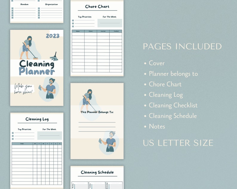 Cleaning Checklist Planner Weekly House Chores Digital - Etsy