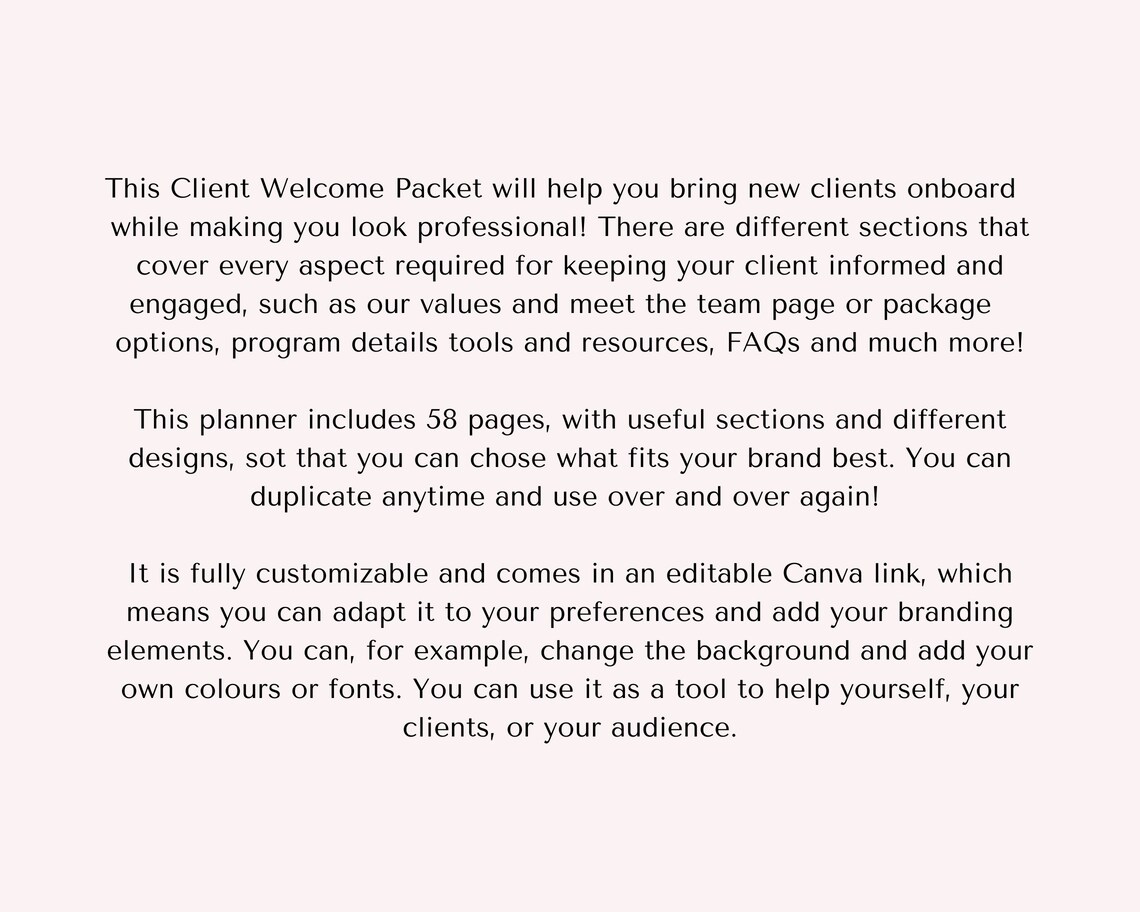 Client Welcome Packet Template, Client Onboarding Guide, Service and ...