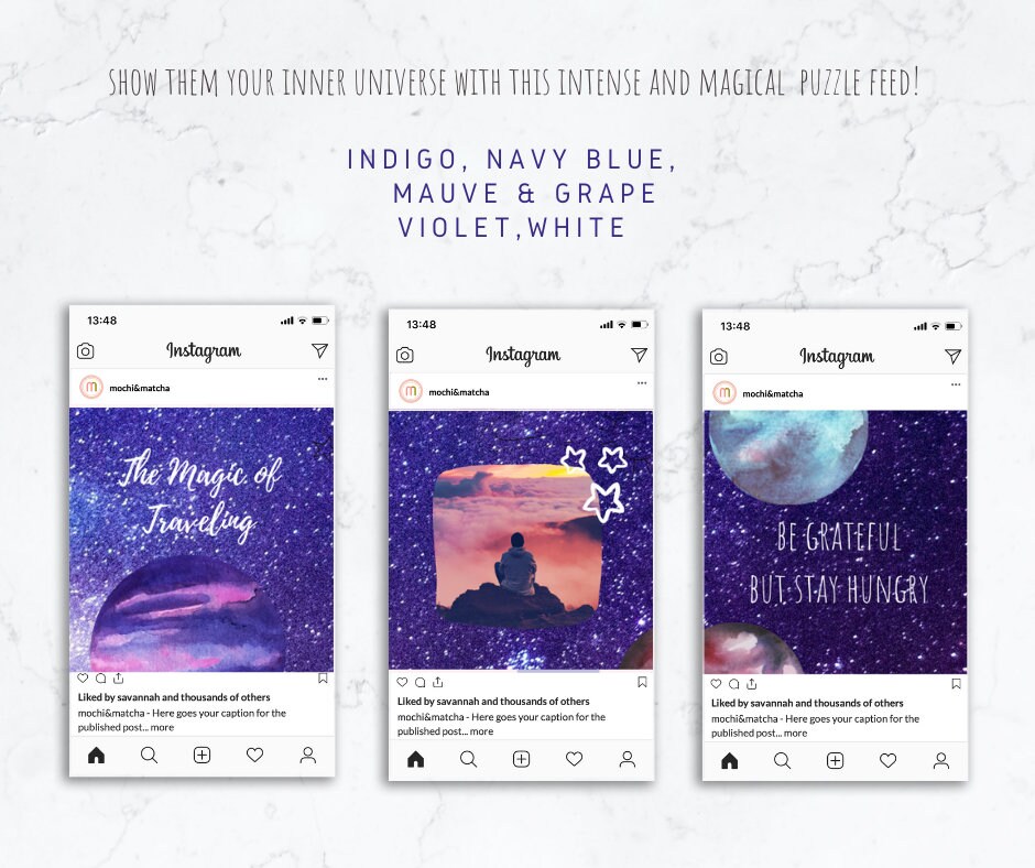 Mystical Instagram Template | Instagram Puzzle Feed 18 Posts | Galaxy ...