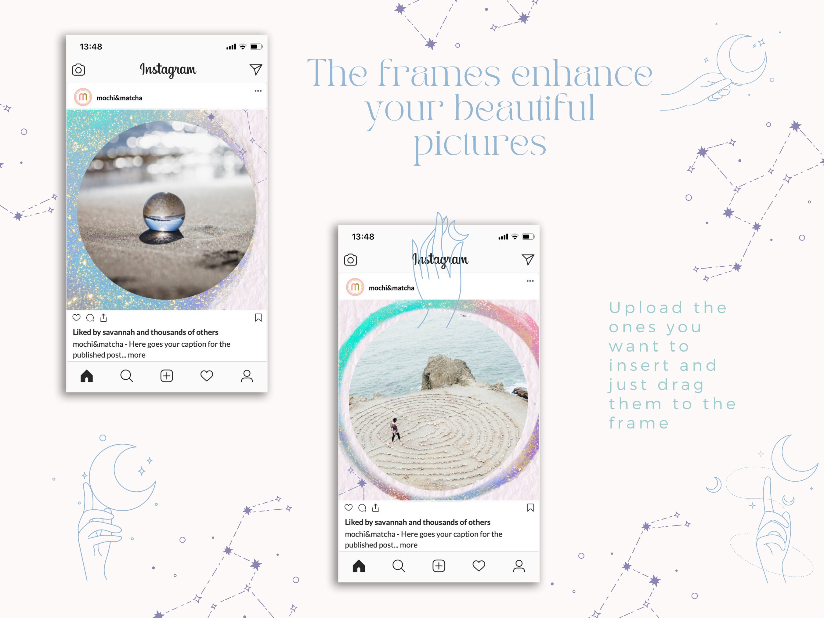 Moon Instagram Puzzle Template, Mystical Instagram Post, Esoteric ...