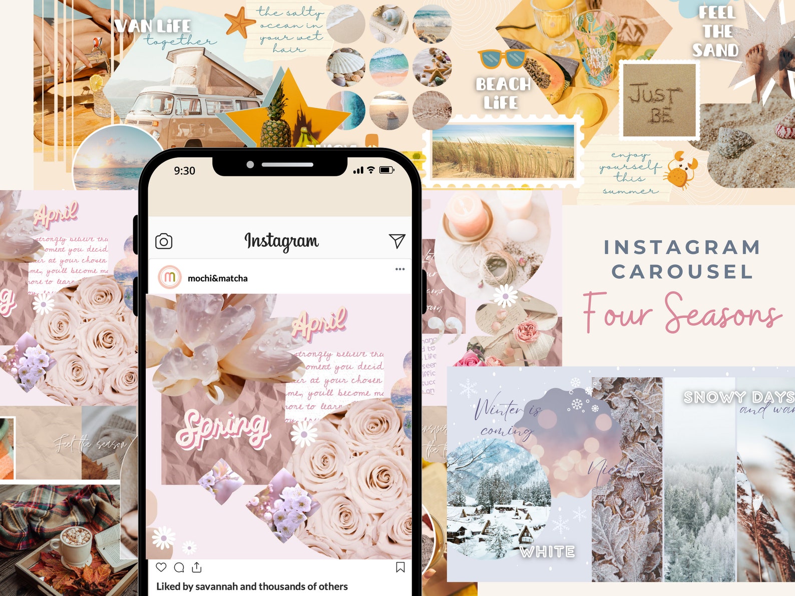 Instagram Carousel Template for Canva, Photo Collage for Instagram ...