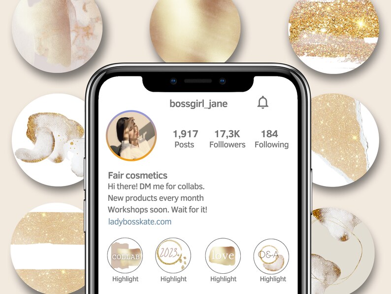 Abstract Gold Instagram Highlights Golden Shapes Instagram - Etsy