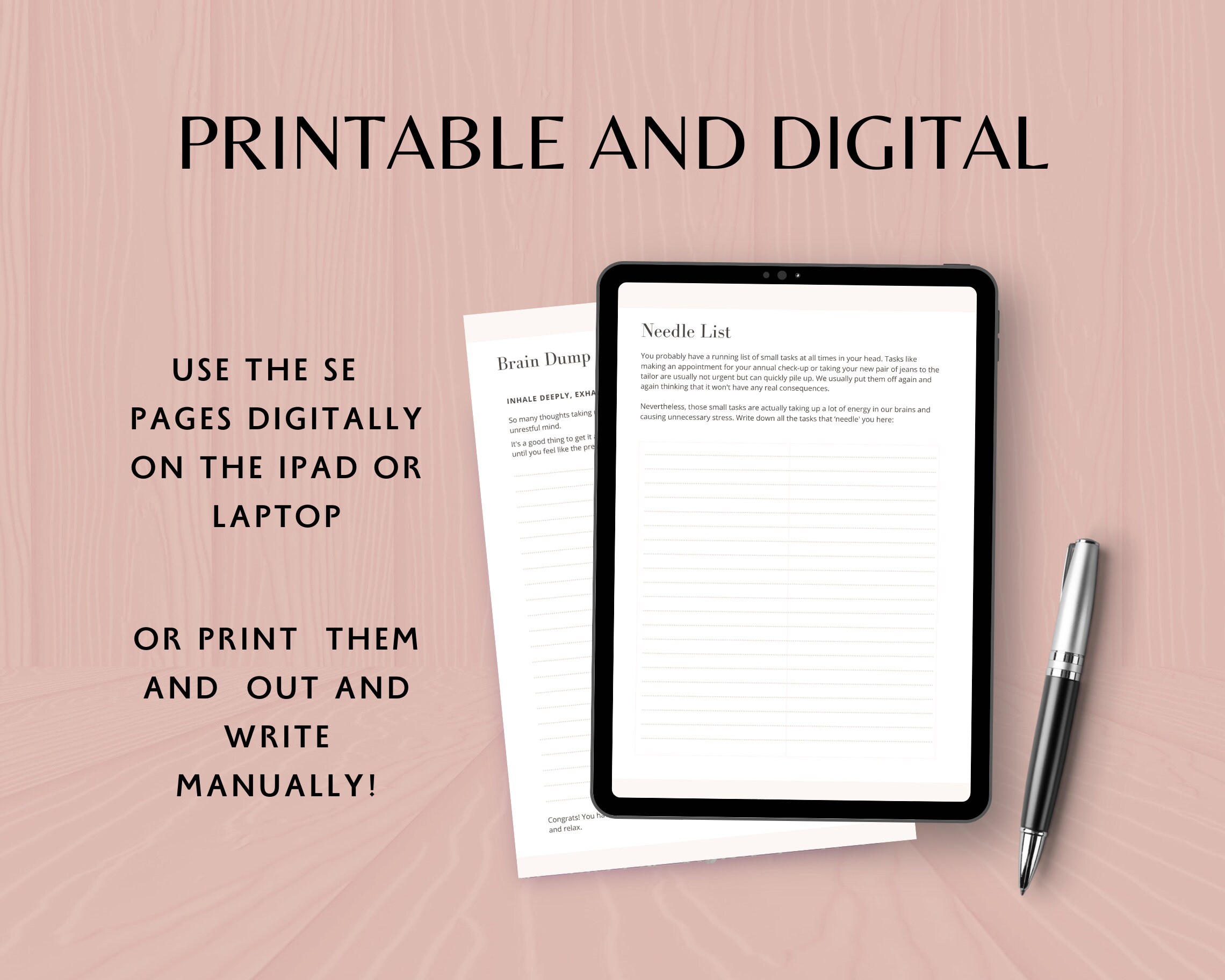 Mind Declutter Template, Brain Dump Printable, Brain Dump Planner Pages ...