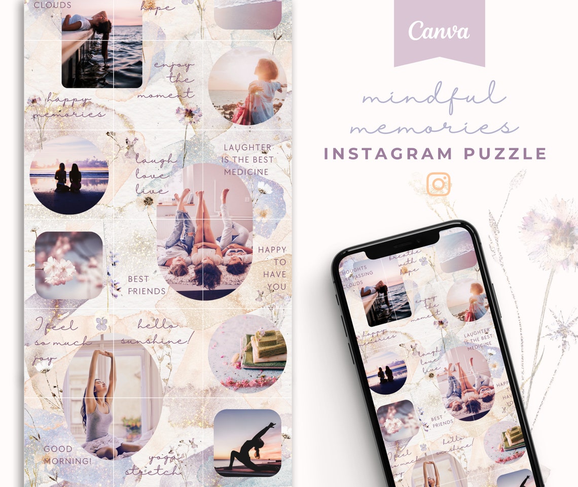 Spiritual Coach Pastel Instagram Canva Template, Flower Instagram ...