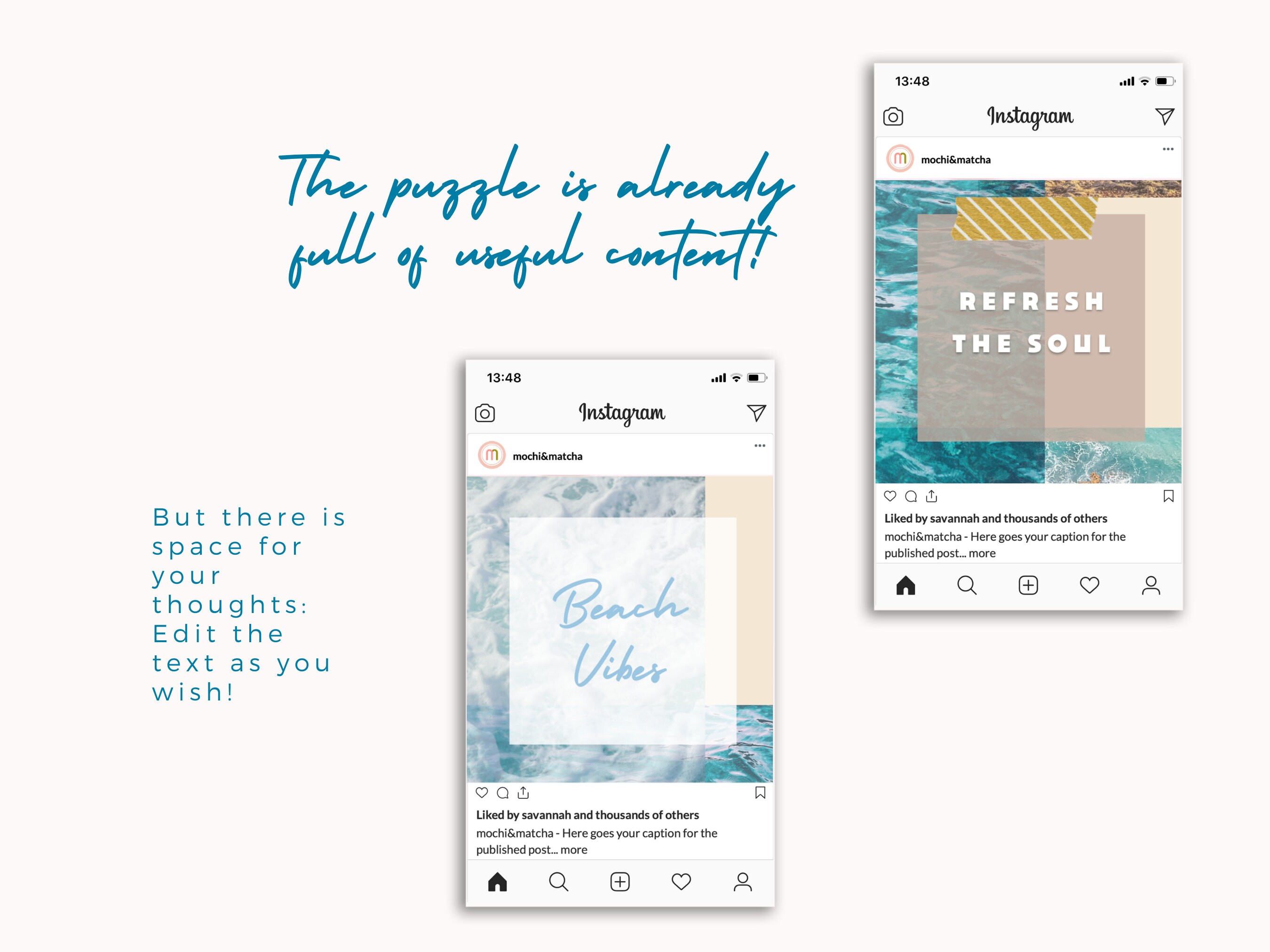 Collage Instagram Puzzle Template, Beach Instagram Posts, Holiday ...